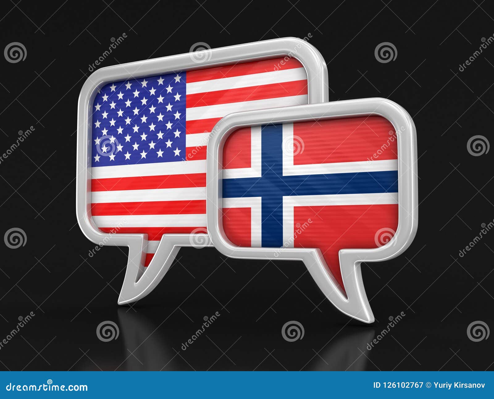 Speech bubbles with flags stock illustration. Illustration of ...