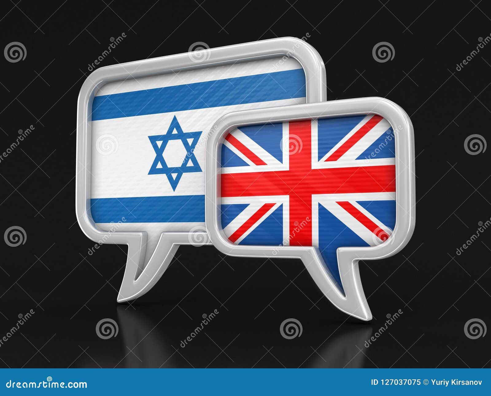 Speech bubbles with flags stock illustration. Illustration of cutout ...