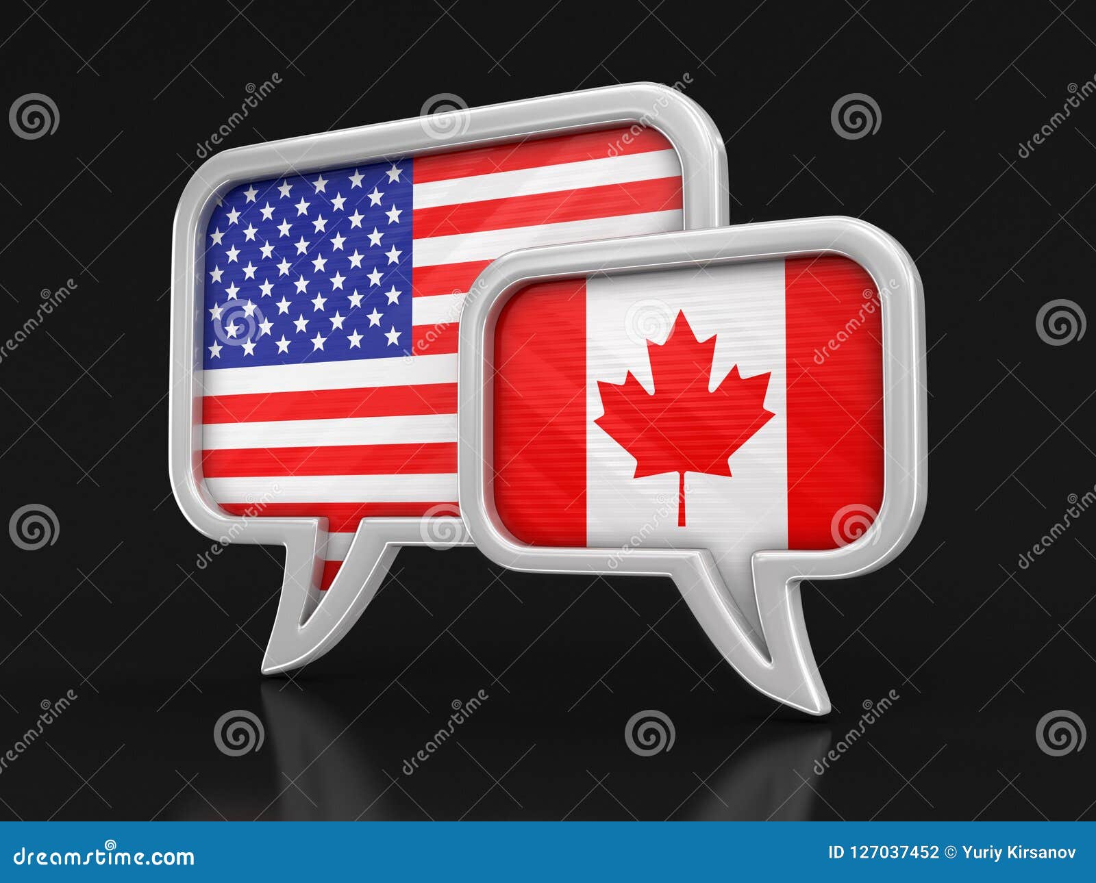 Speech bubbles with flags stock illustration. Illustration of ...