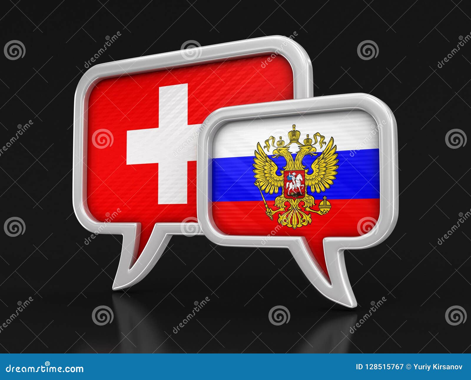 Speech bubbles with flags stock illustration. Illustration of computer ...