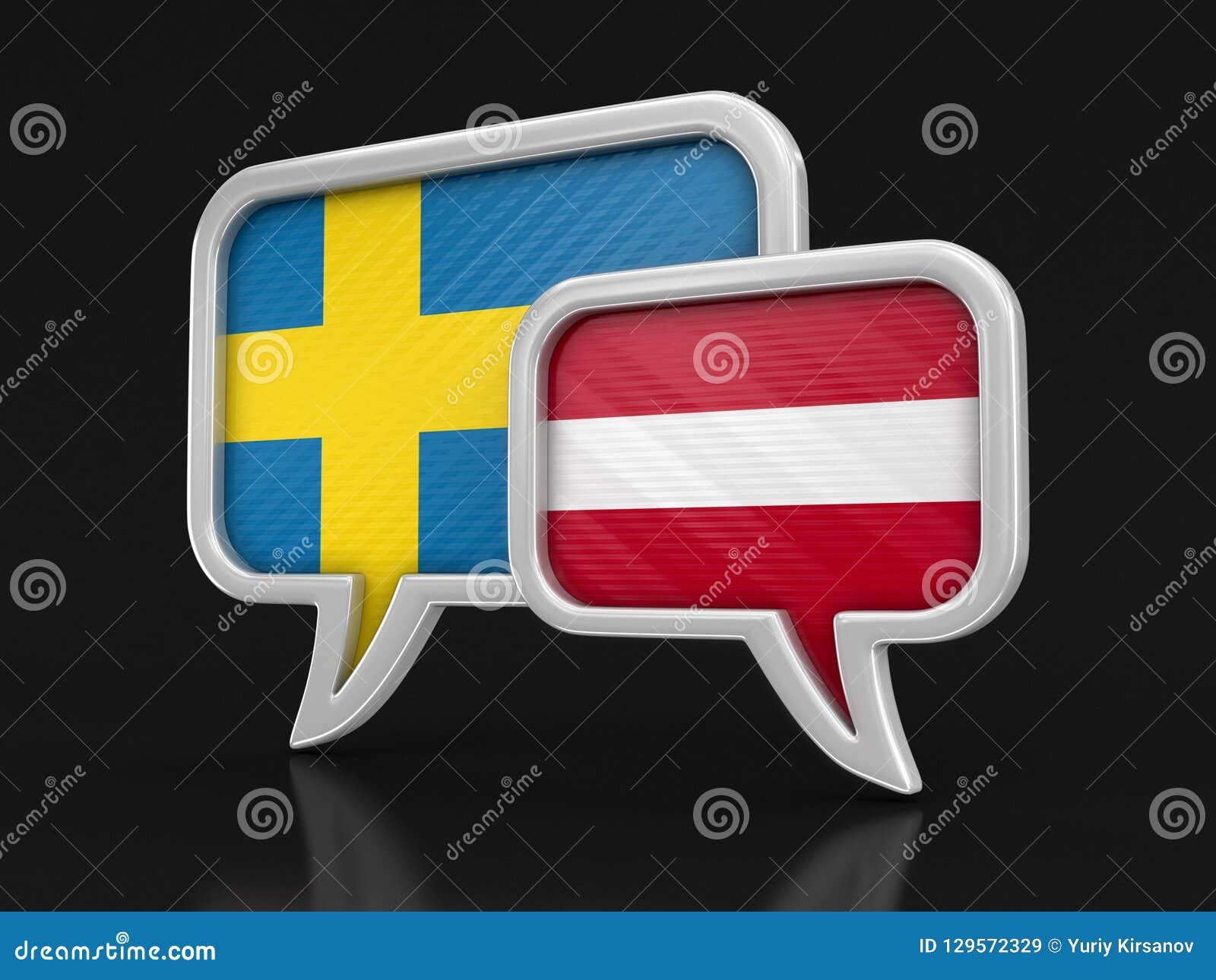 Speech bubbles with flags stock illustration. Illustration of computer ...