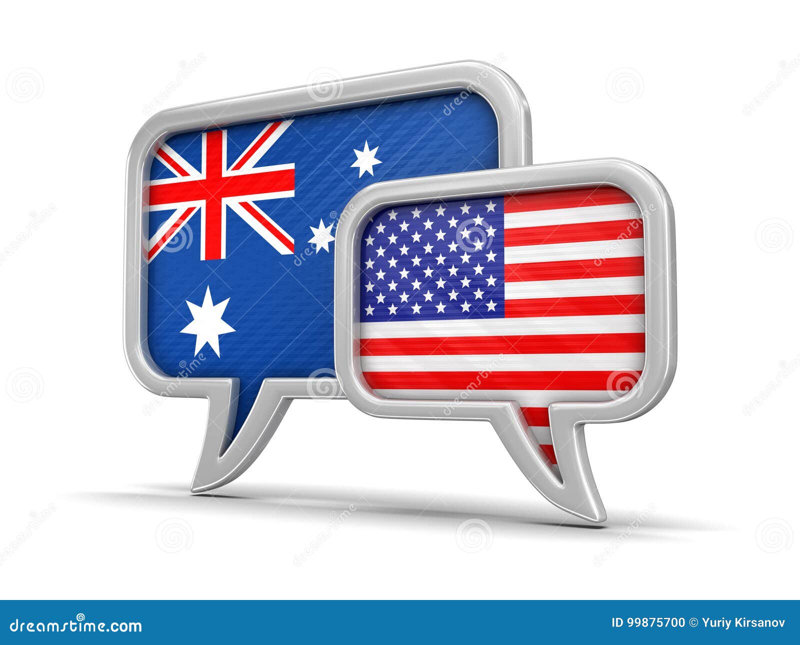 Speech bubbles with flags stock illustration. Illustration of balloon ...