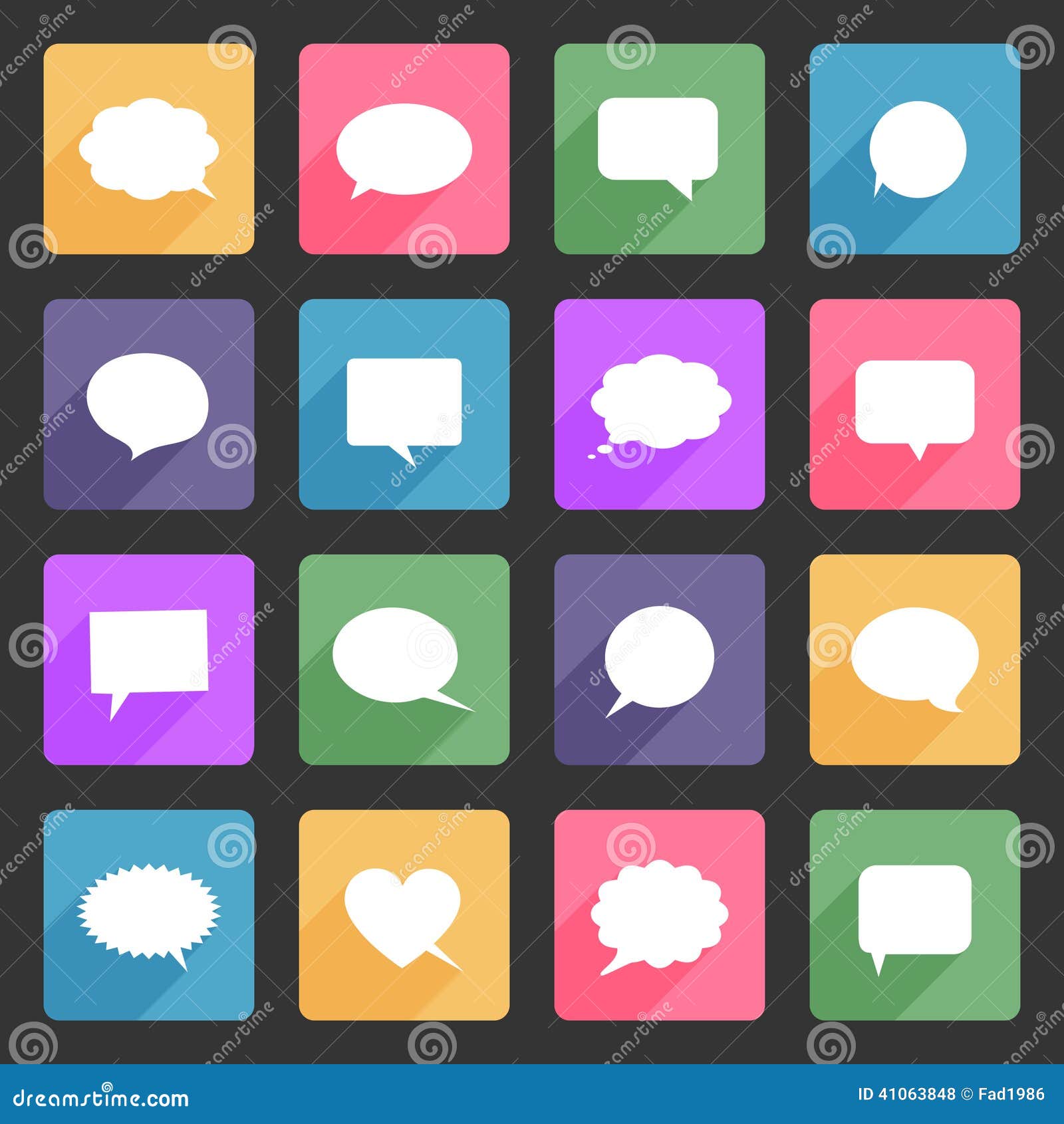 Speech Bubbles Flat Icons Set Stock Vector - Illustration of customer, effort: 41063848