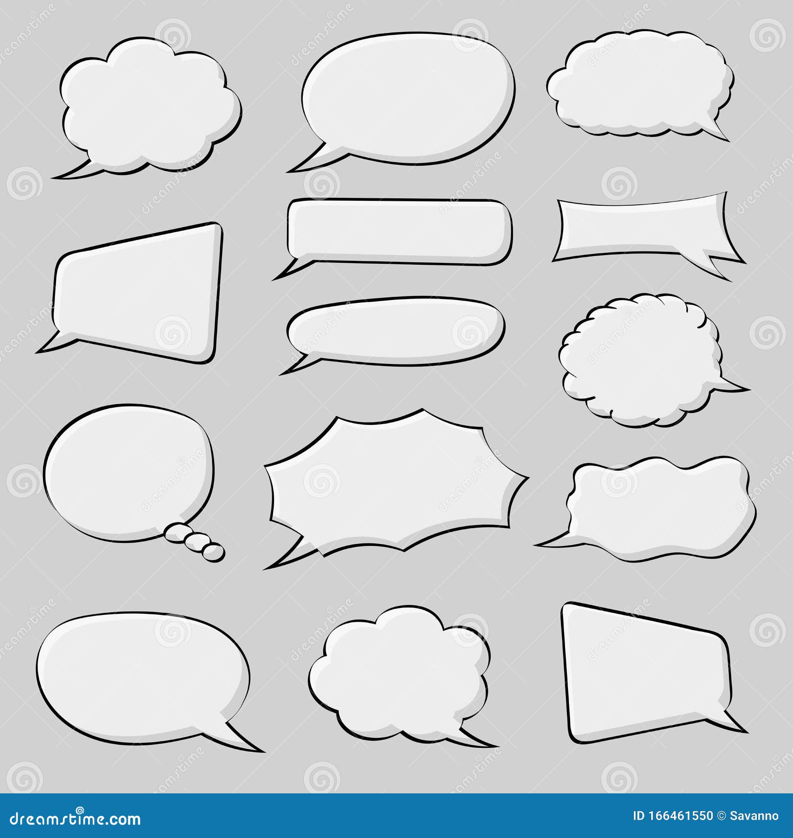 Speech Bubbles. Hand Drawn Sketch on Gray Background Stock Vector ...