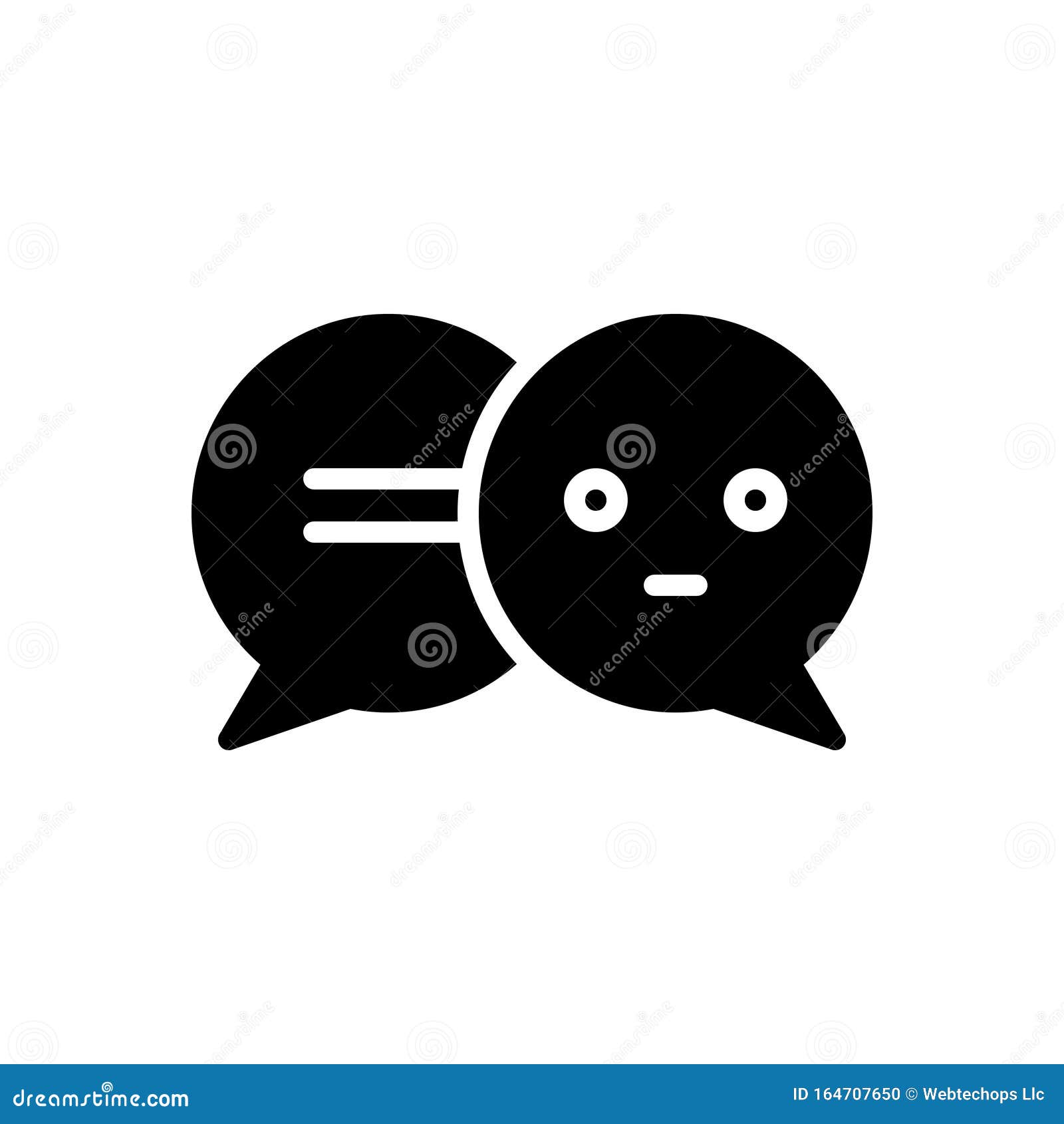 Black Solid Icon for Speech Bubbles, Talk and Gossip Stock Vector ...
