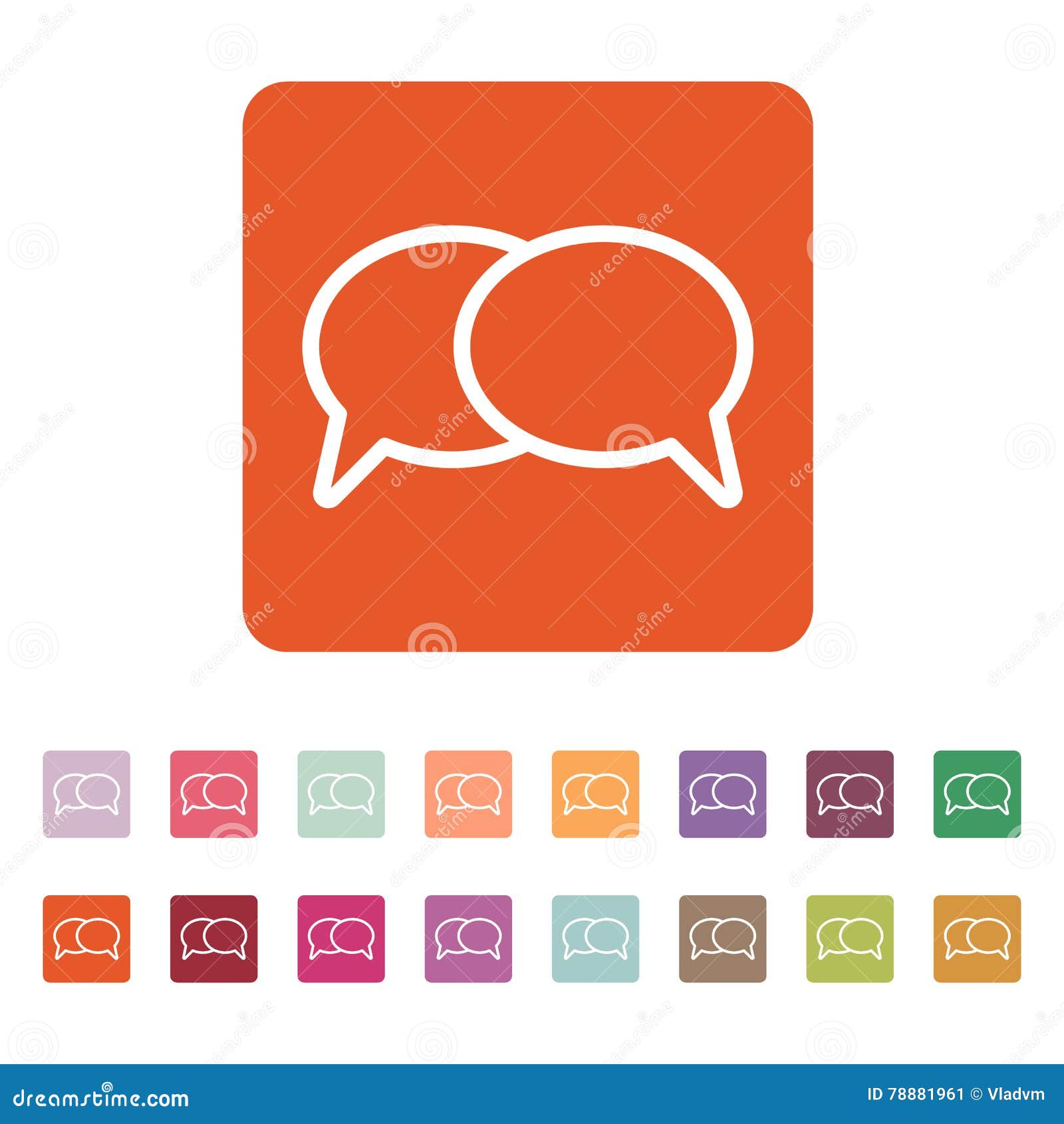 The Speech Bubbles Icon. Talk Symbol. Flat Cartoon Vector ...