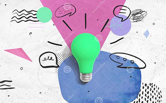 Speech Bubbles and a Idea Light Bulb Stock Photo - Image of talk ...