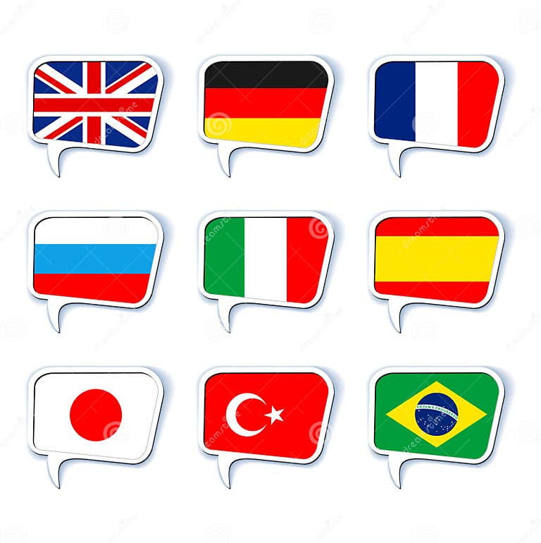 Speech bubbles. Languages stock vector. Illustration of bubbles - 40740327