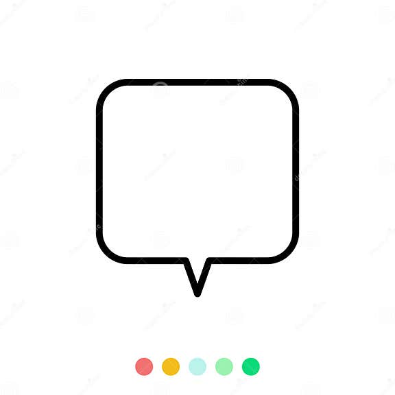 Speech Bubbles Linear Vector Element, Text Balloon. Stock Illustration ...
