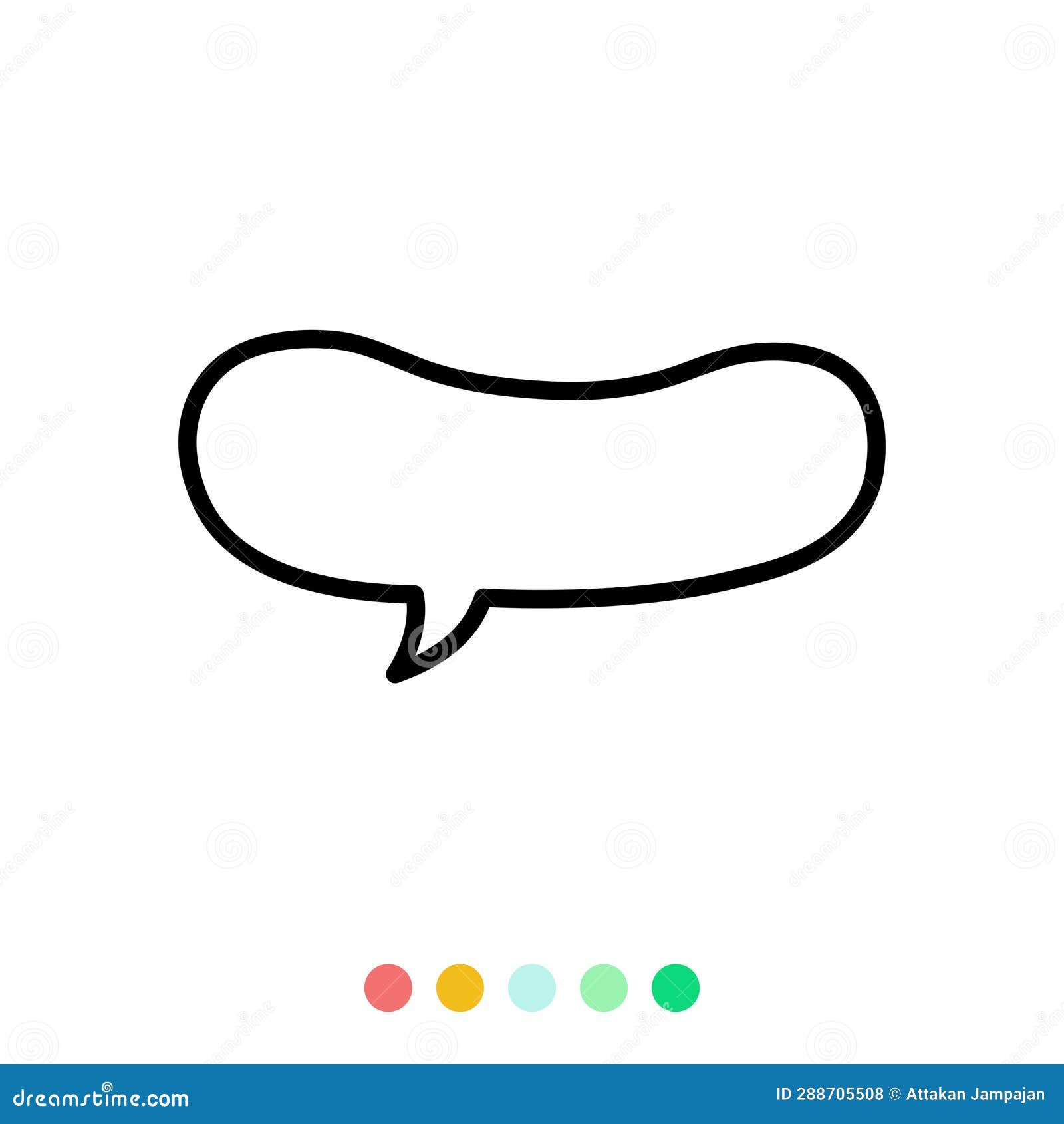 Speech Bubbles Linear Vector Element, Text Balloon. Stock Vector ...