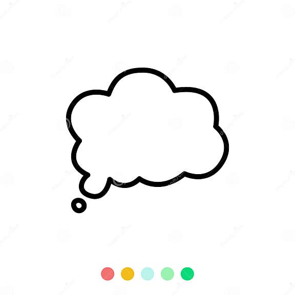Speech Bubbles Linear Vector Element, Text Balloon. Stock Illustration ...