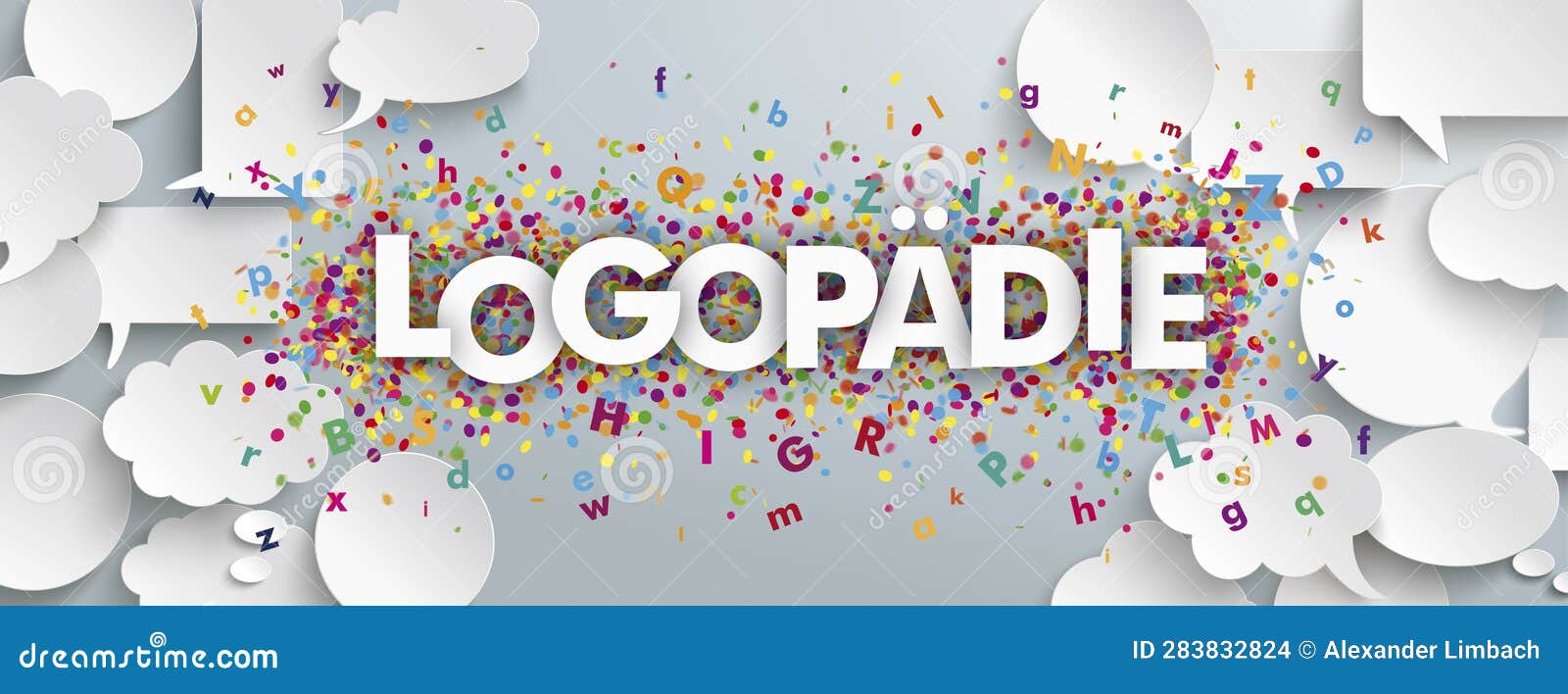 Speech Bubbles Logopaedie Header Stock Vector - Illustration of ...