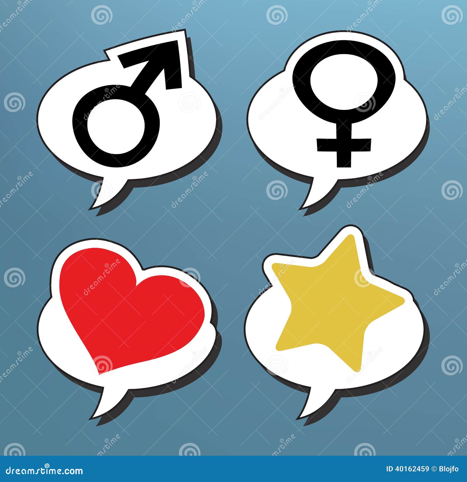 Speech bubbles male stock vector. Illustration of love - 40162459