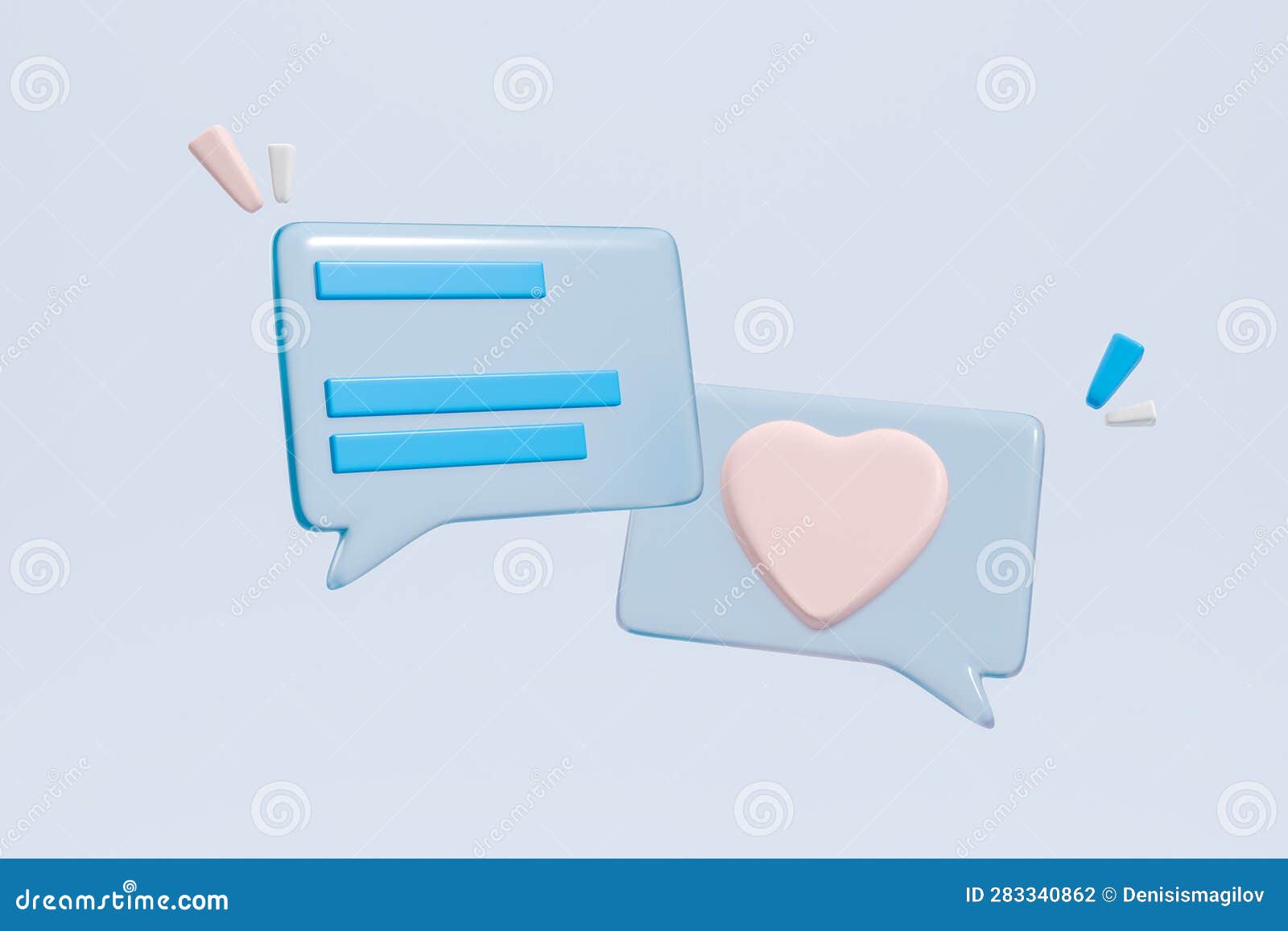 Speech Bubbles, Message with Love Letters. Social Media and Online ...