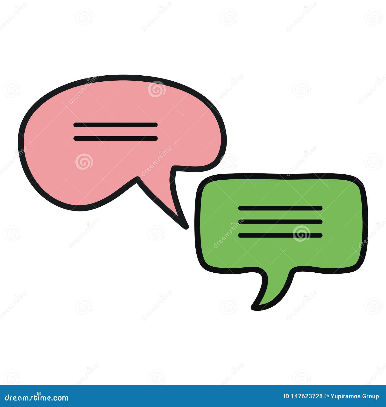 Speech Bubbles Messages Icons Stock Vector - Illustration of sign ...