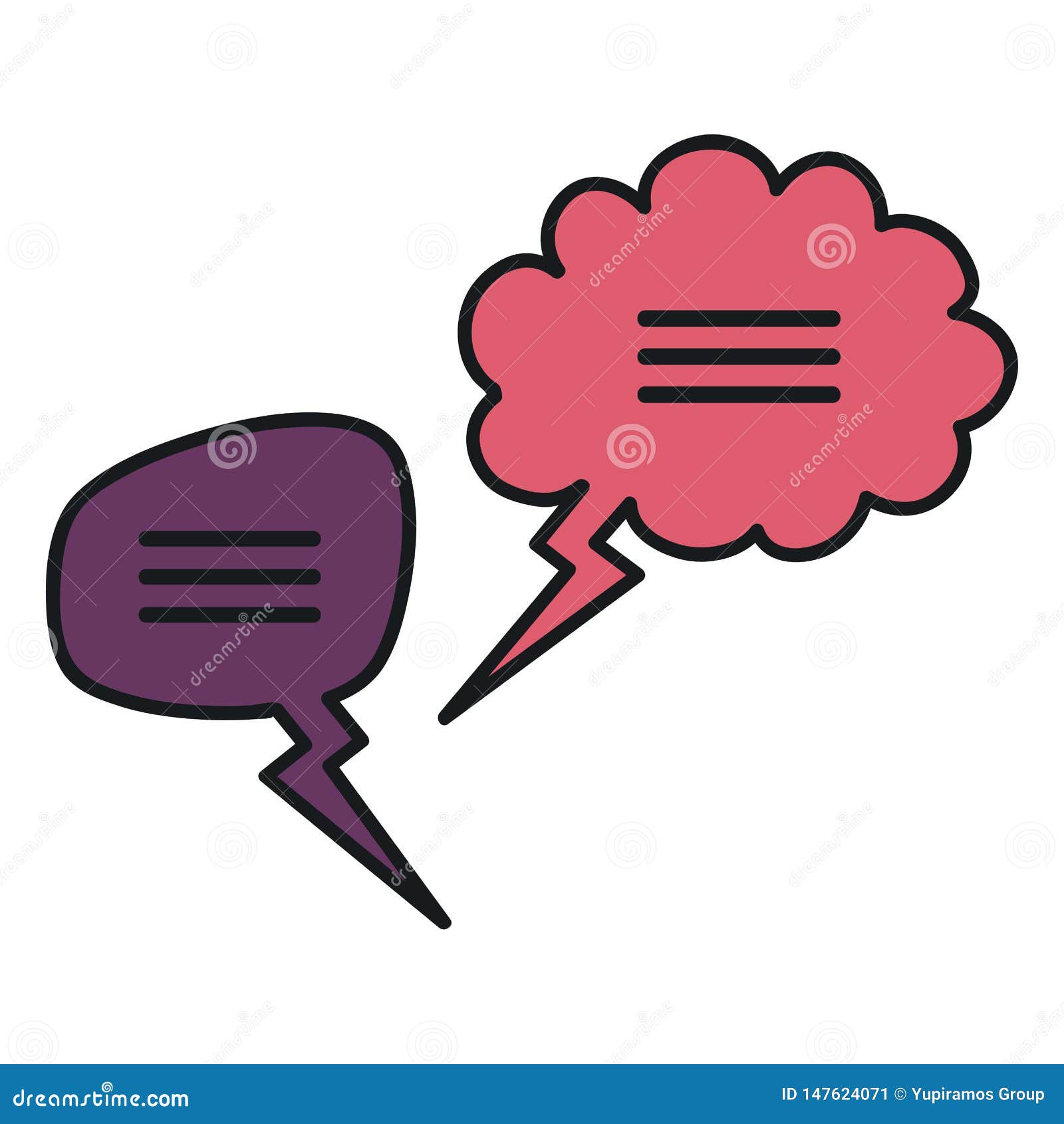 Set Of SMS Bubbles Messages Cartoon Vector | CartoonDealer.com #86751083