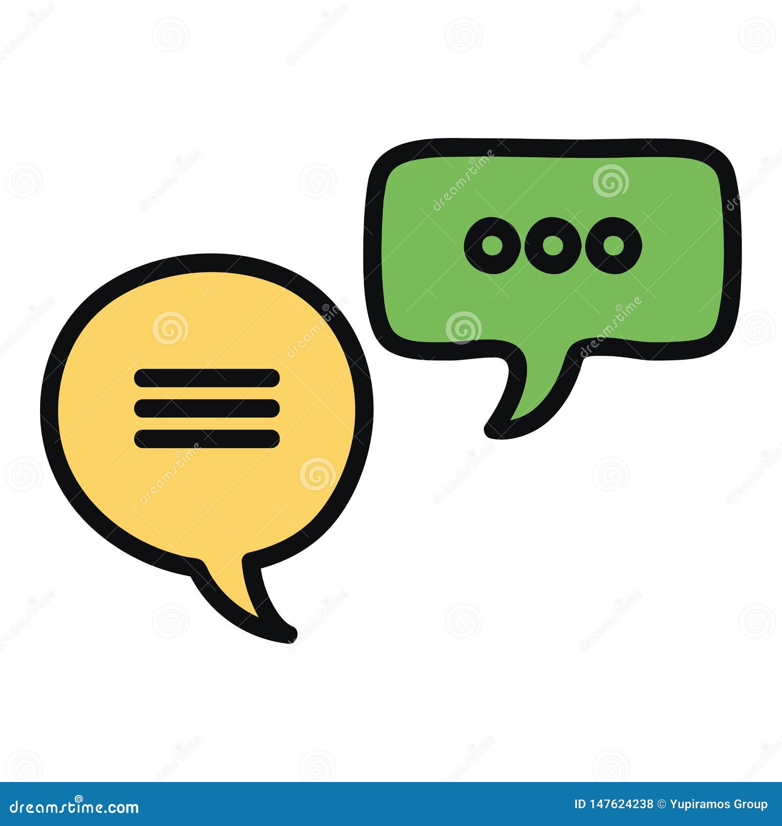 Speech Bubbles Messages Icons Stock Vector - Illustration of chats ...