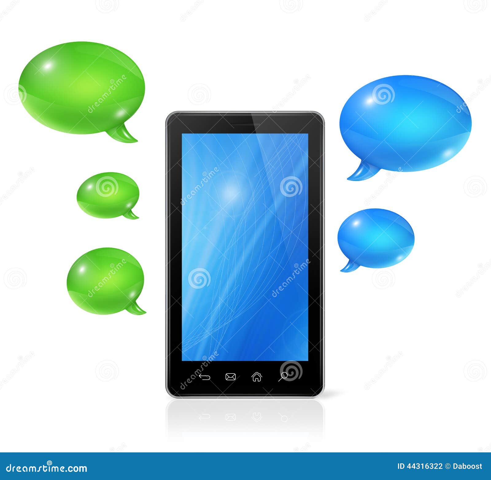 Speech Bubbles and Mobile Phone Stock Illustration - Illustration of ...