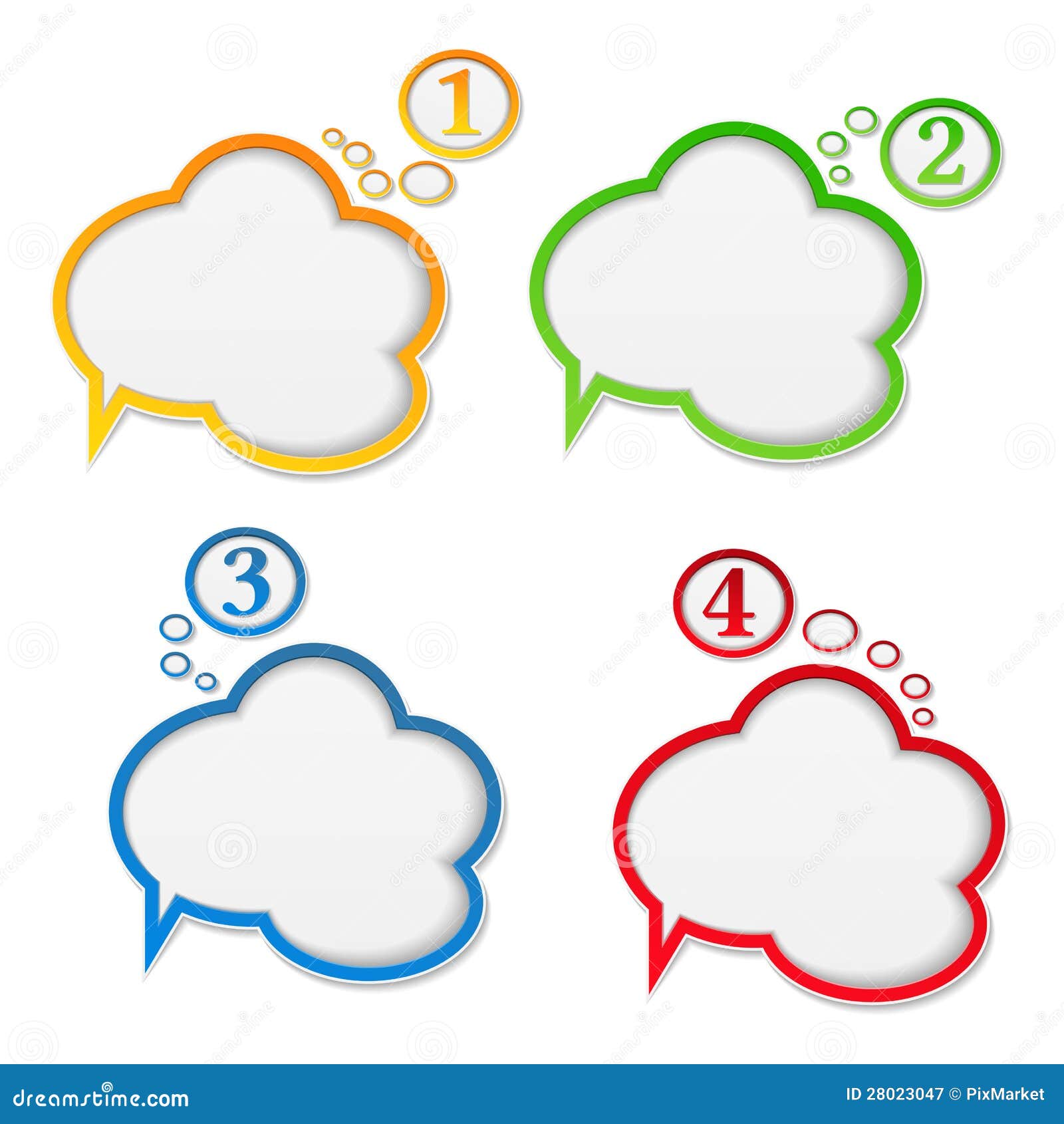 Speech Bubbles with Numbers Stock Vector - Illustration of discussion ...
