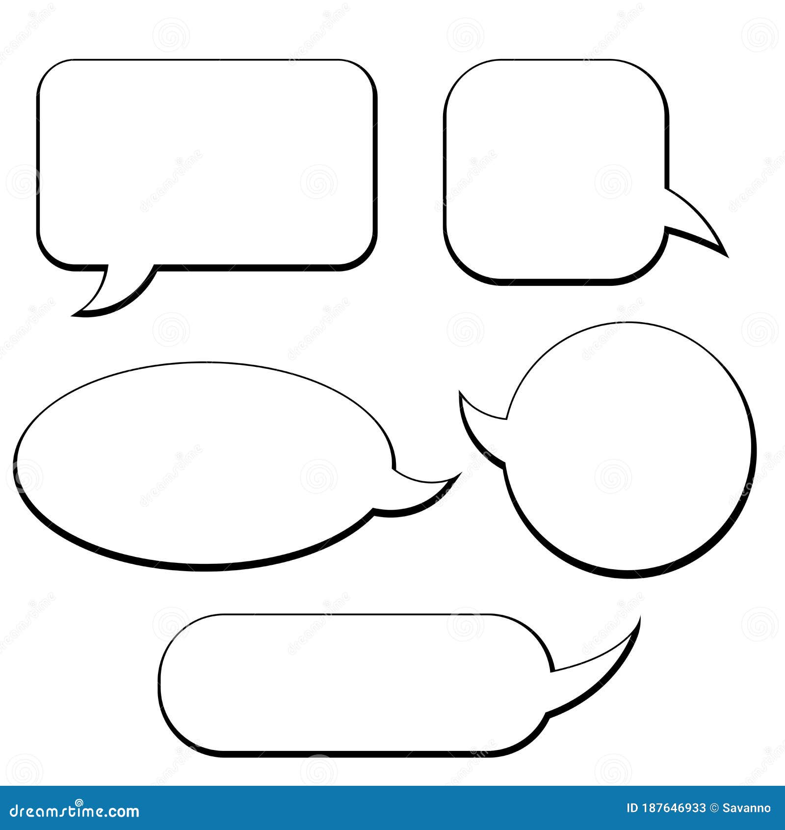 Speech Bubbles. Outline Icons Stock Vector - Illustration of shape ...