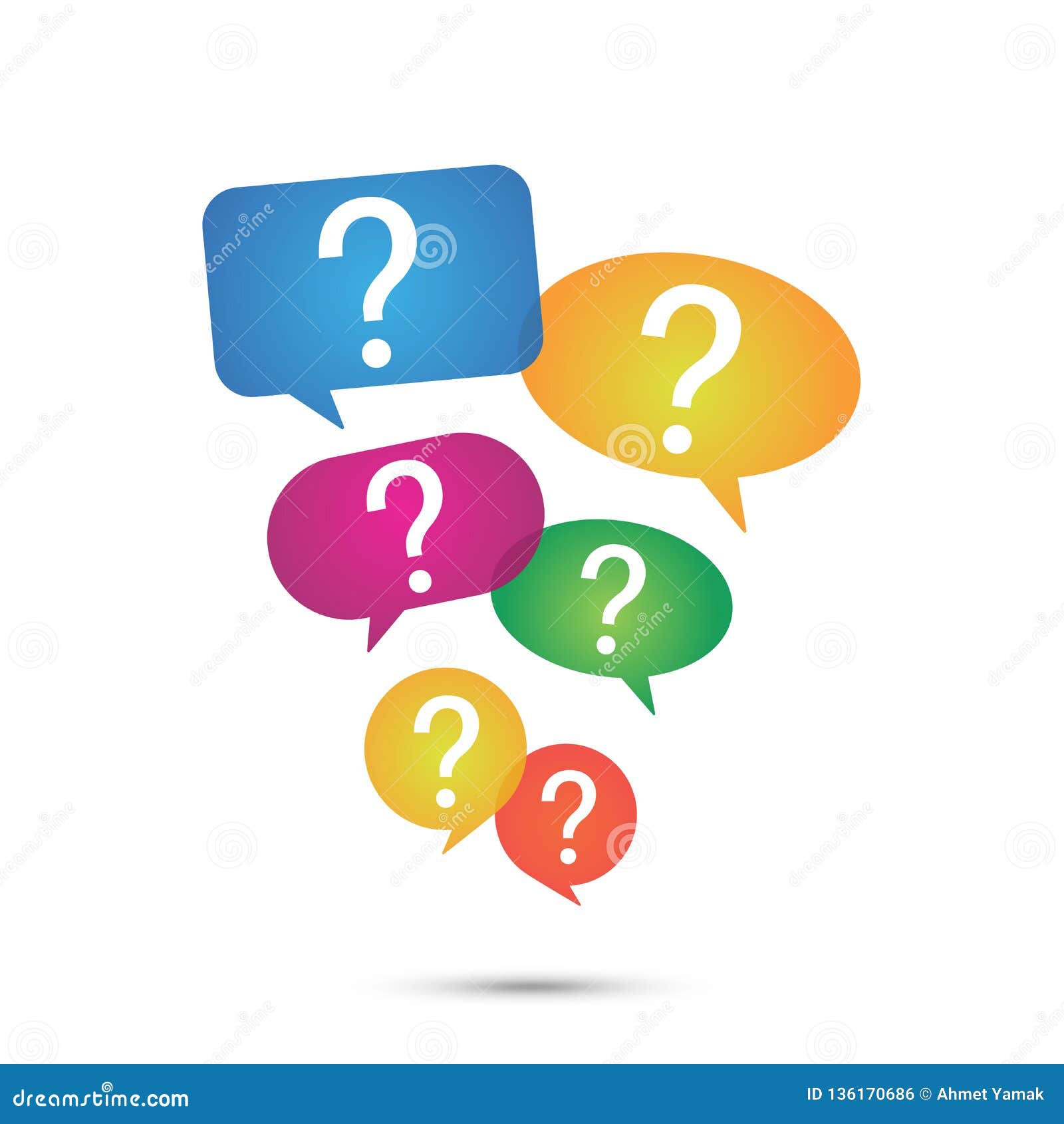 Speech Bubbles with Question Concept Design Stock Vector - Illustration ...