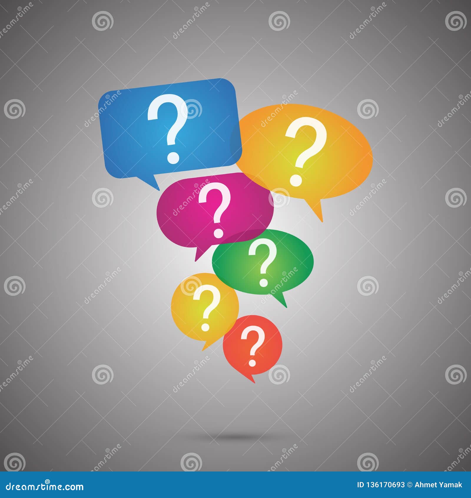 Speech Bubbles with Question Concept Design Stock Vector - Illustration ...