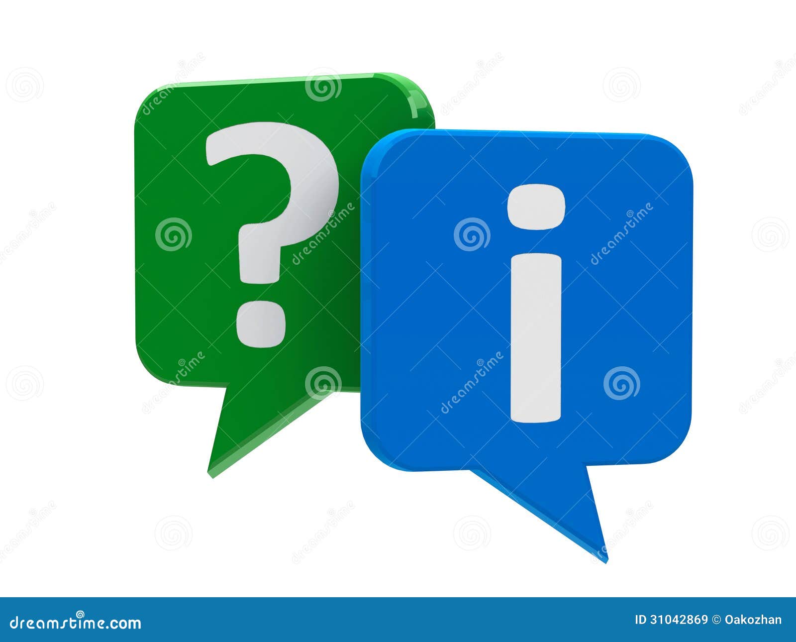 Speech Bubbles - Question and Information, Isolated on White Stock ...