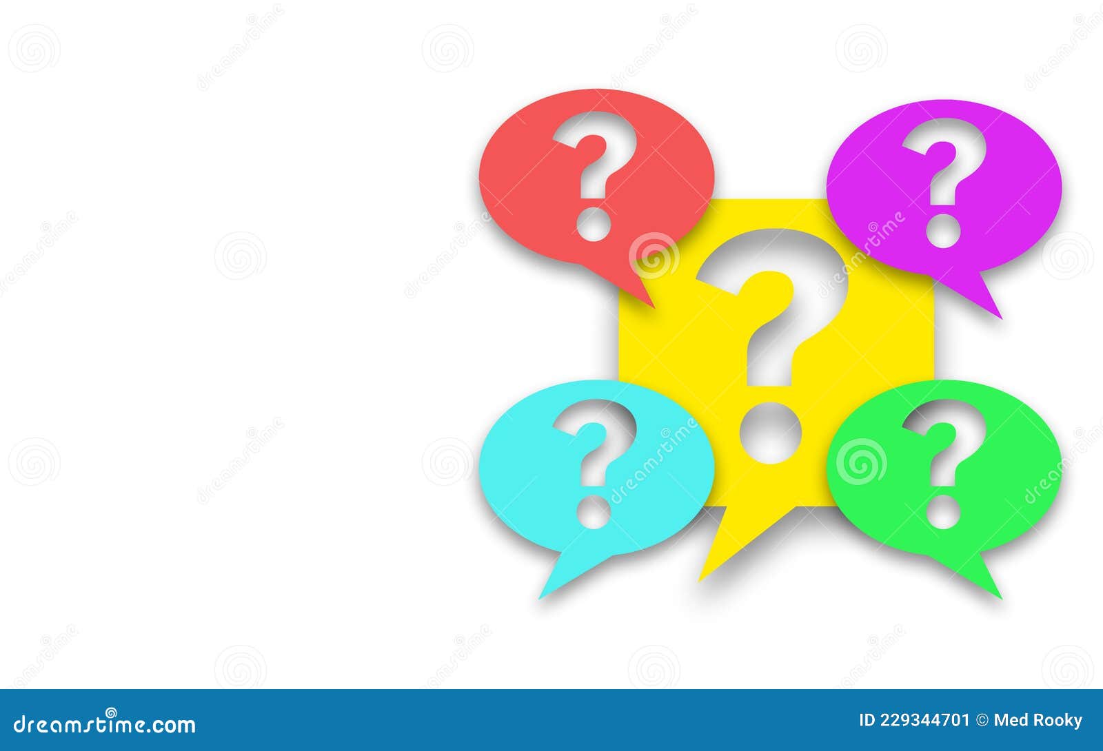 Speech Bubbles with Question Mark. Many Questions in Bubble Speech on ...
