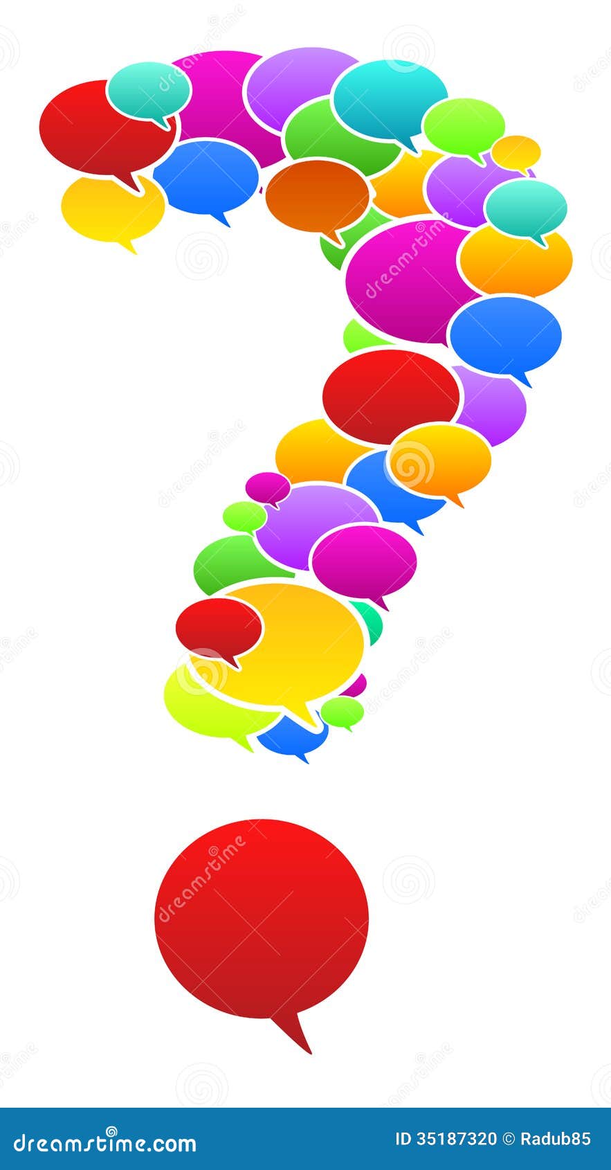 Speech Bubbles in Question Mark Shape Stock Vector - Illustration of ...