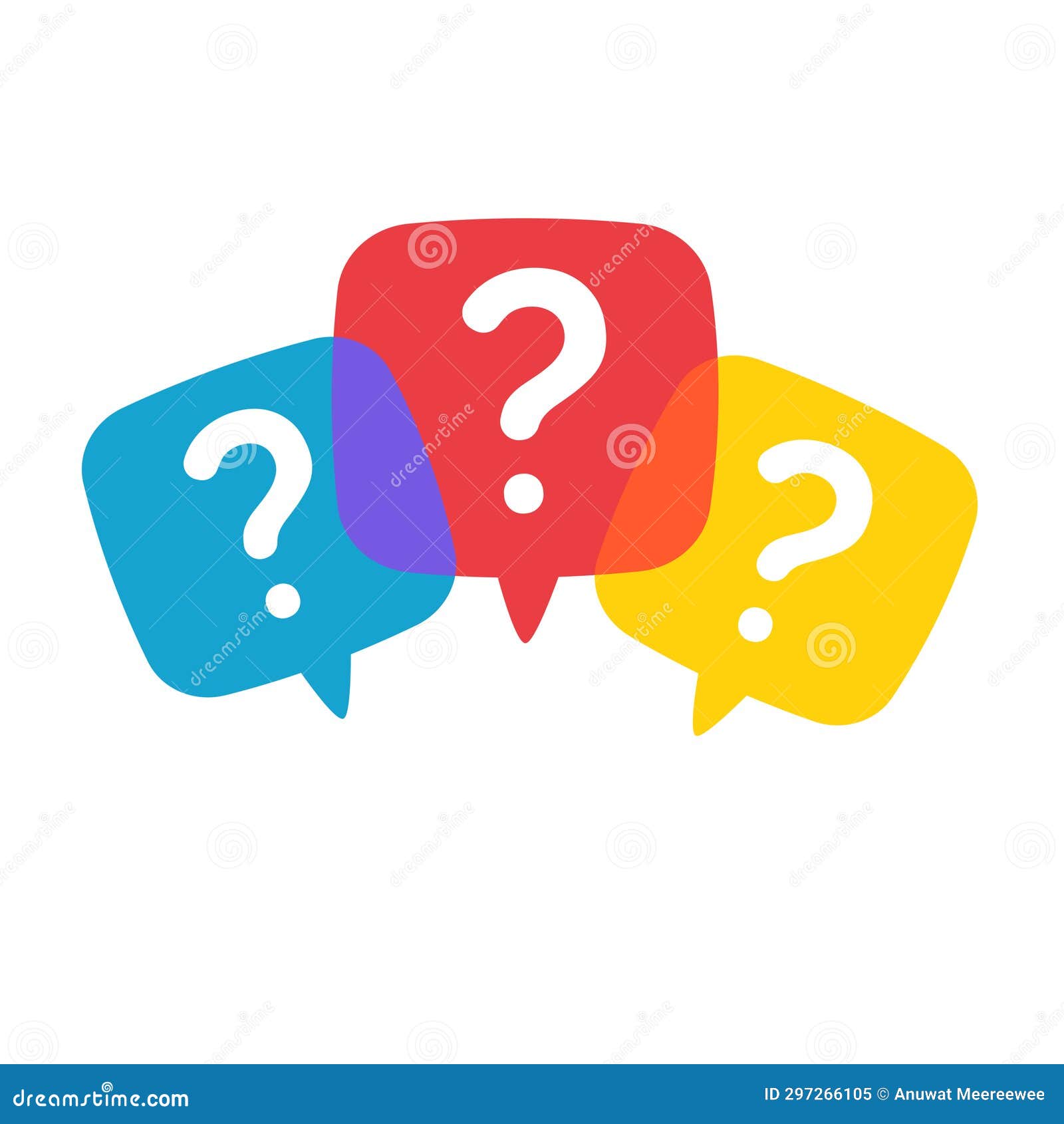 Speech Bubbles with Question Marks Doubt Concept Problem Solving Stock ...