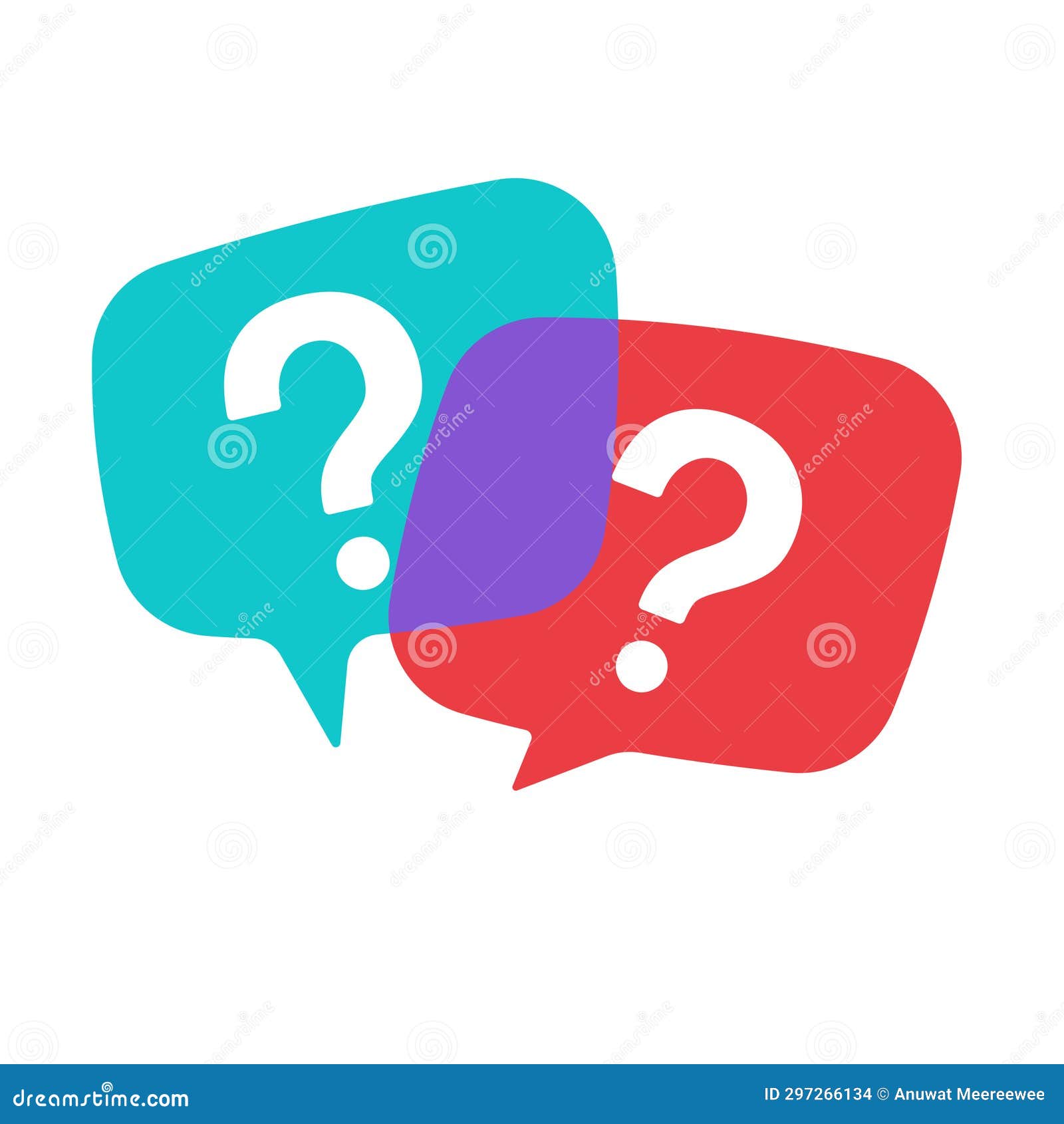 Speech Bubbles with Question Marks Doubt Concept Problem Solving Stock ...