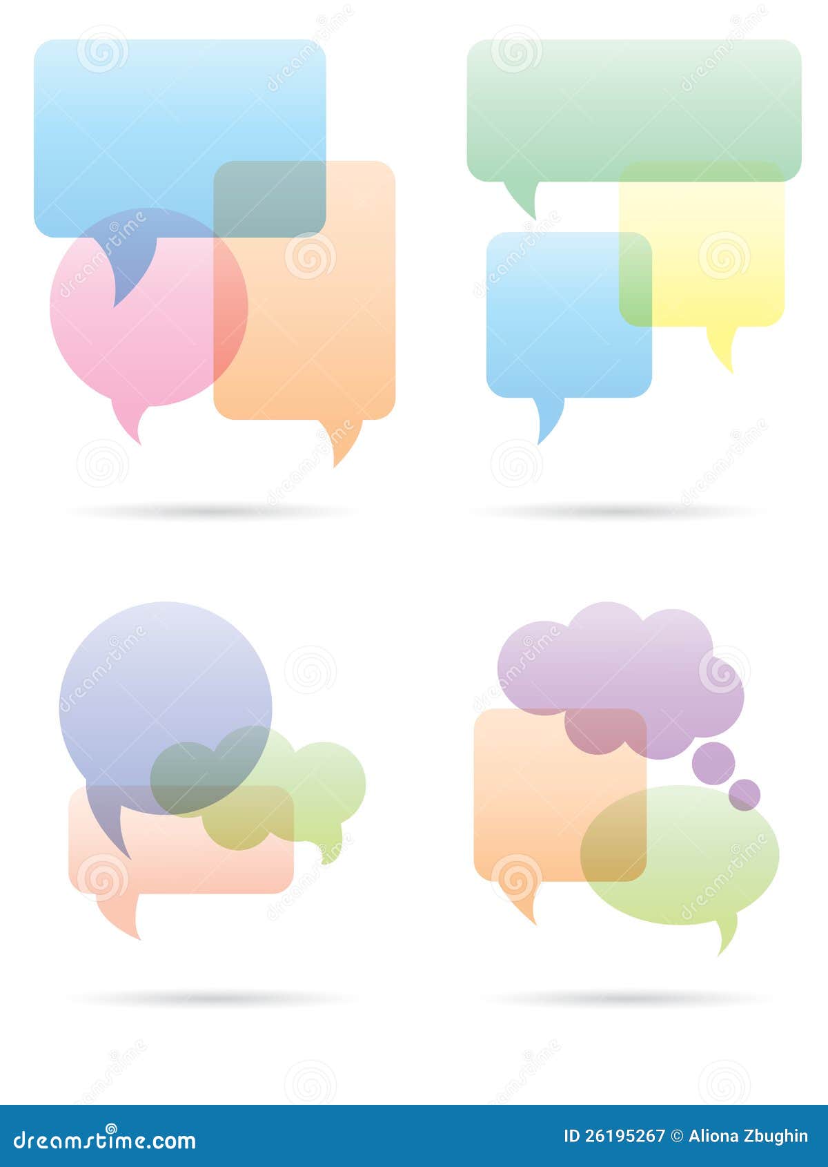 Speech Bubbles Set. Pop Art Styled Blank Speech Bubbles Template For ... Speech Bubbles Set. Pop Art Styled Blank Speech Bubbles Template For ...