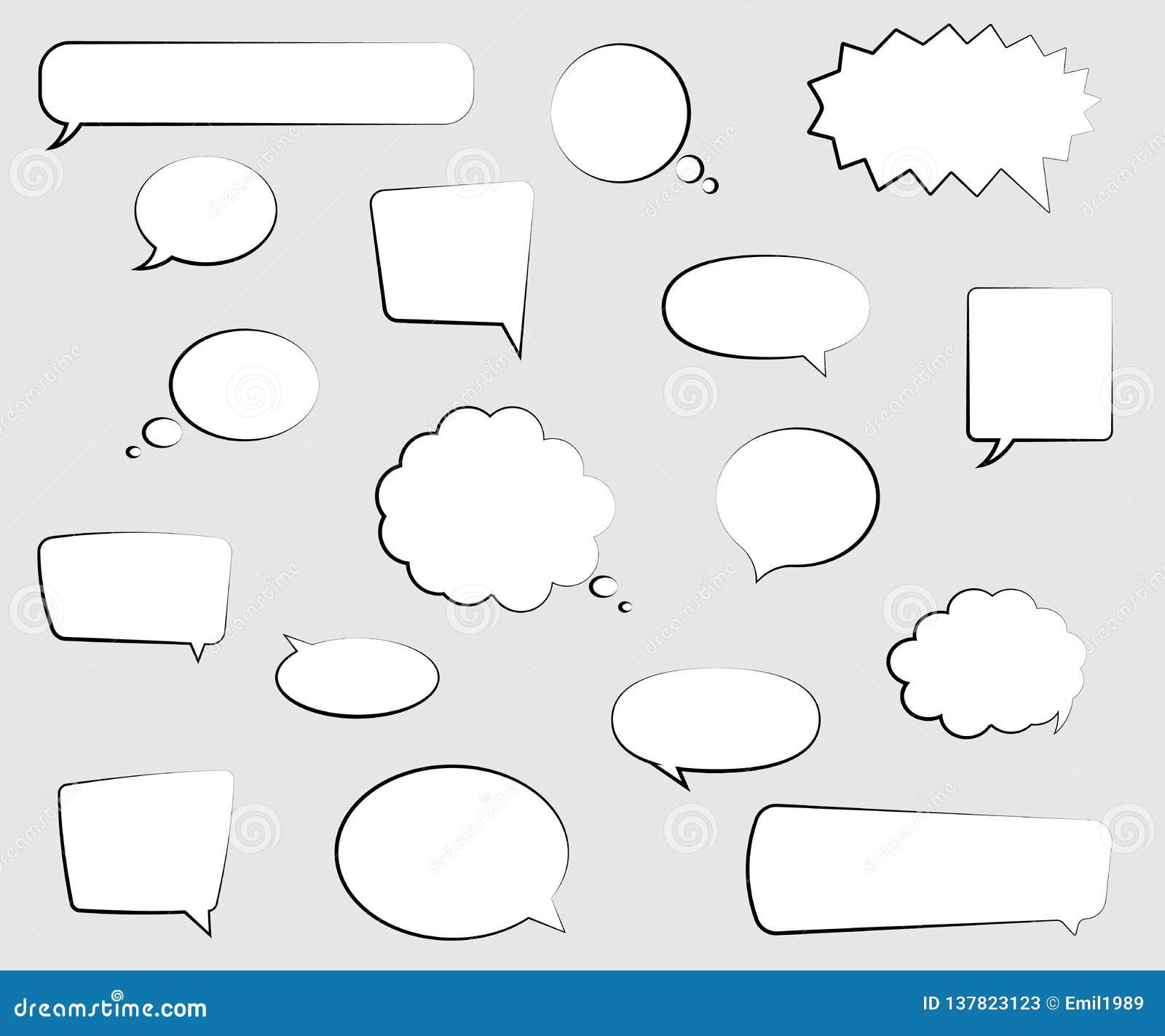 Speech Bubbles Set Flat Style Stock Vector - Illustration of business ...