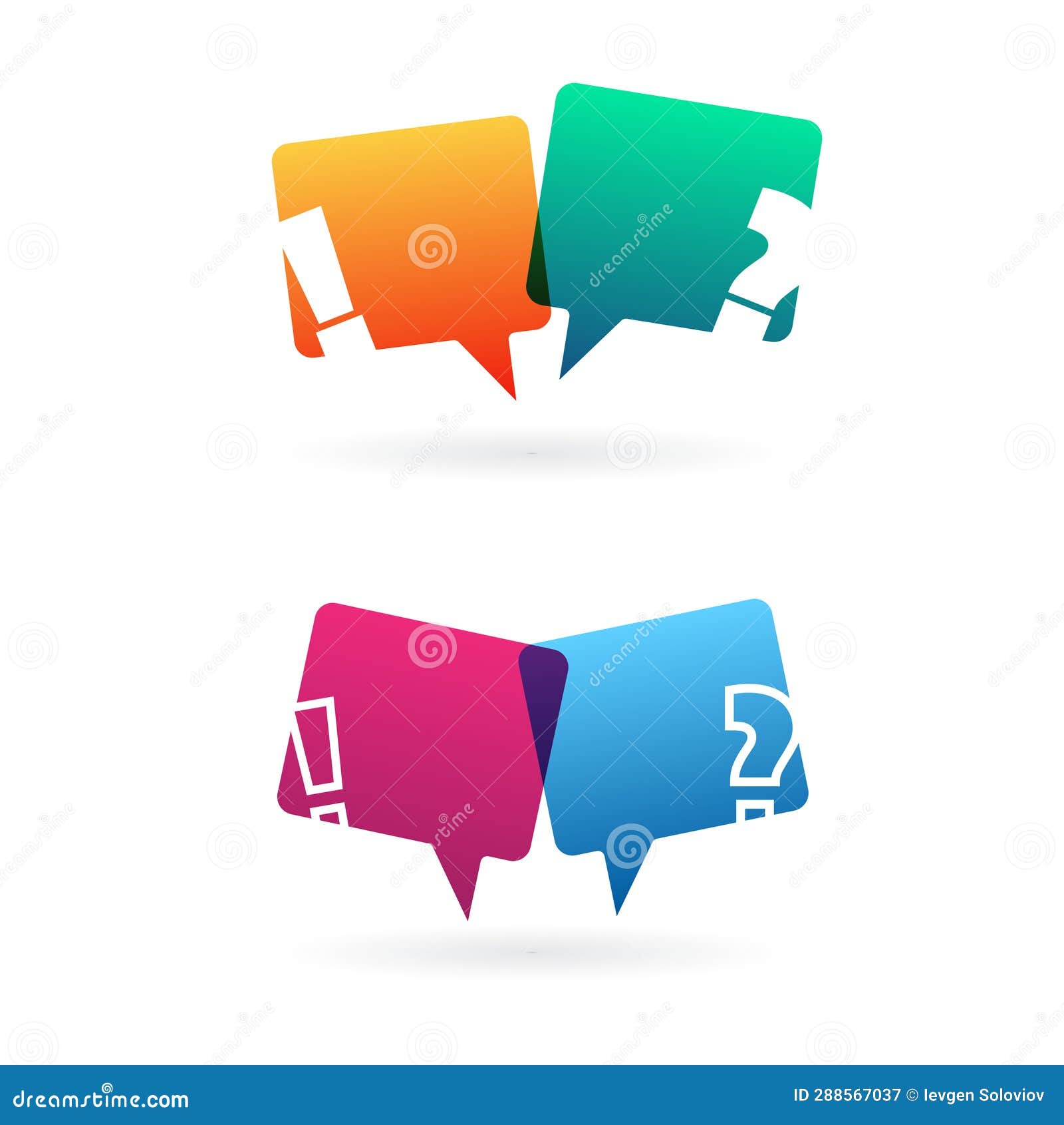 Speech Bubbles Set with Marks Stock Vector - Illustration of cartoon ...