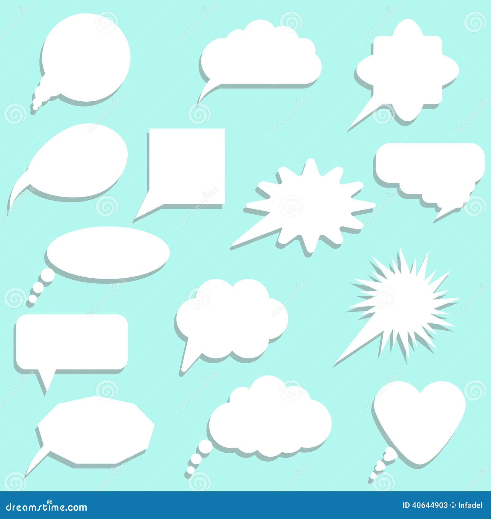 Speech Bubbles with Shadow Set Stock Vector - Illustration of message ...