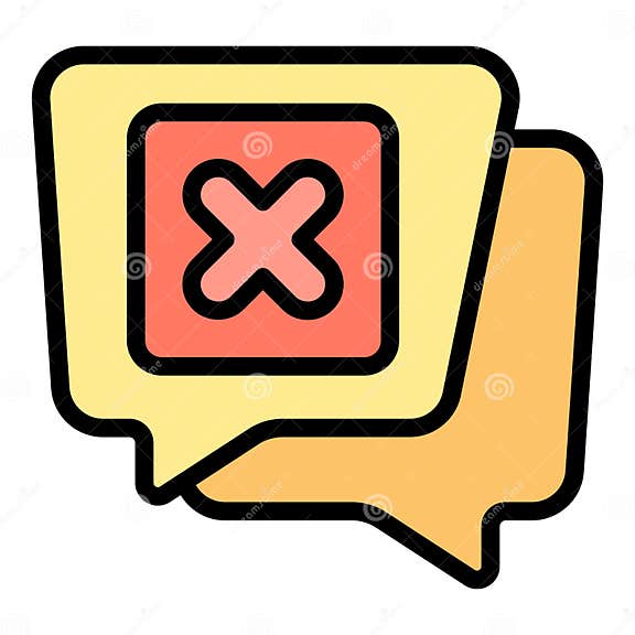 Speech Bubbles Showing Delete Icon Representing Concept of Ending ...