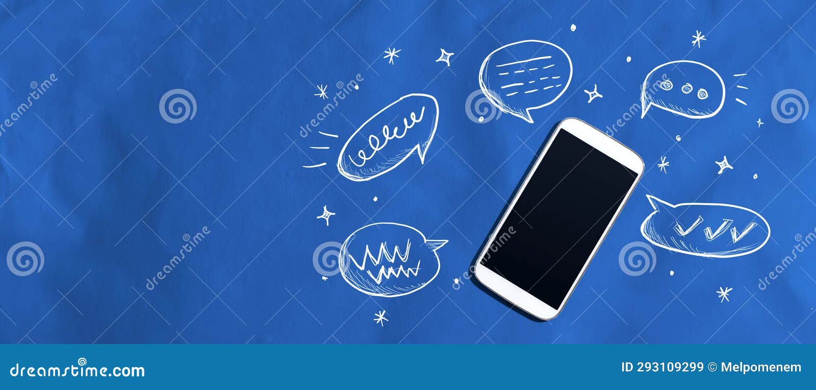 Speech Bubbles and a Smartphone Stock Image - Image of social, phone ...