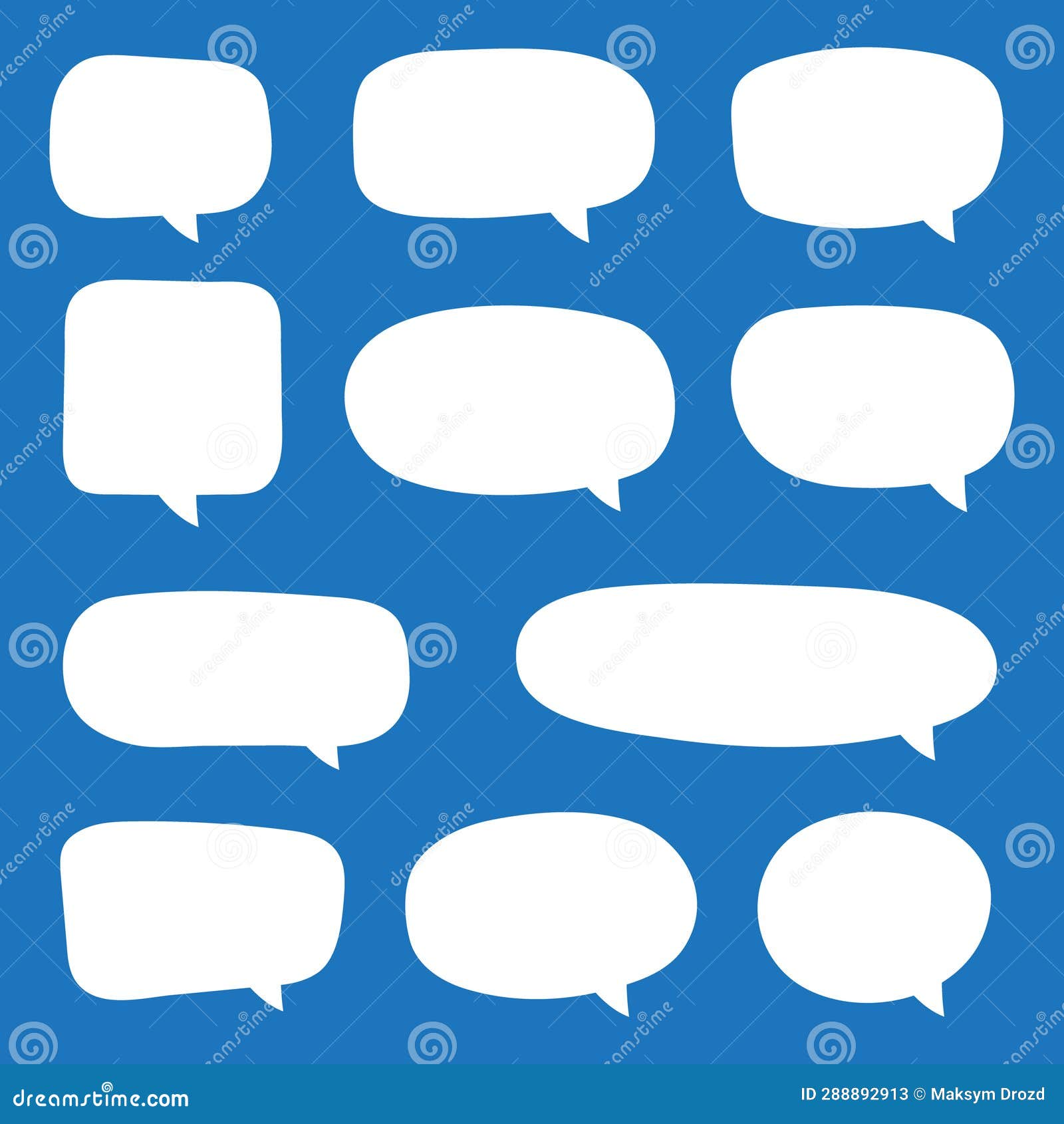 Speech Bubbles. Speak Bubble Text, Cartoon Chatting Box, Message Box ...