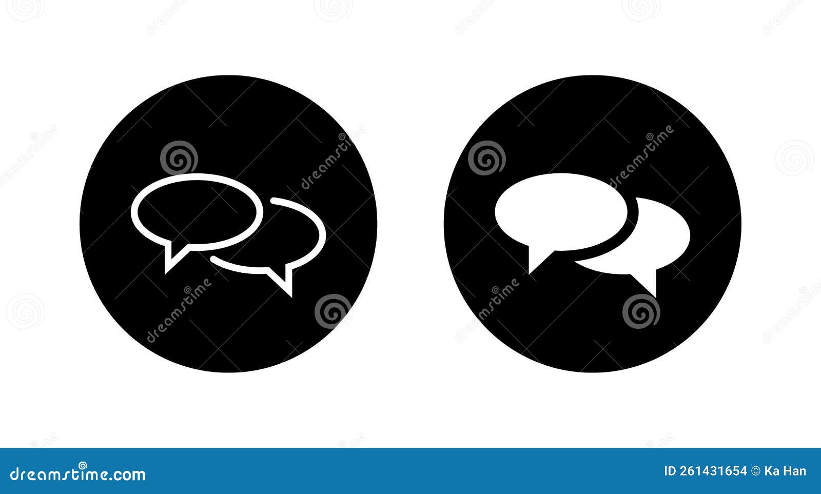 Speech Bubbles, Speak Cloud Icon Vector Isolated on Circle Background ...