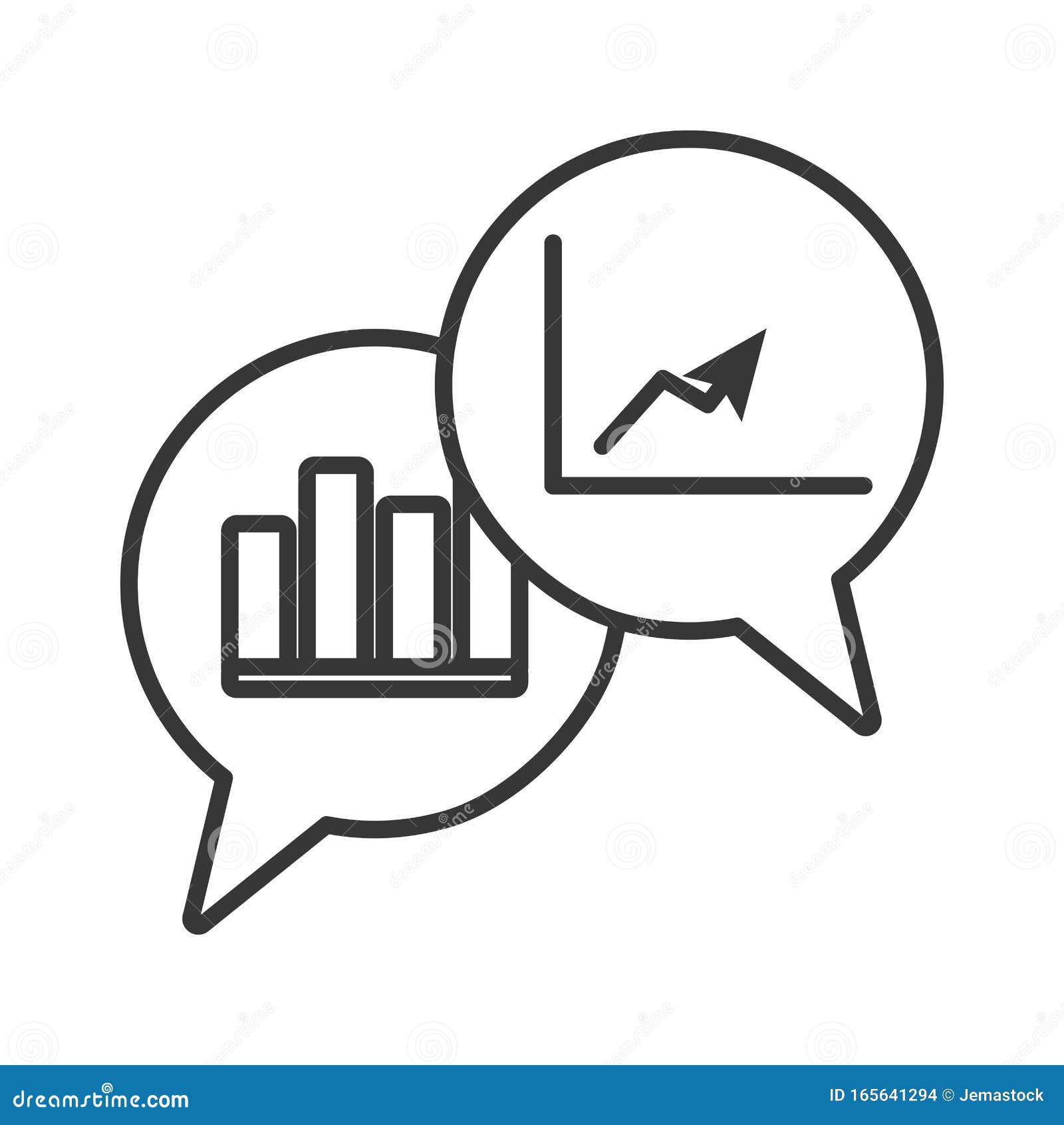 Speech Bubbles with Statistics Graphics Stock Vector - Illustration of ...