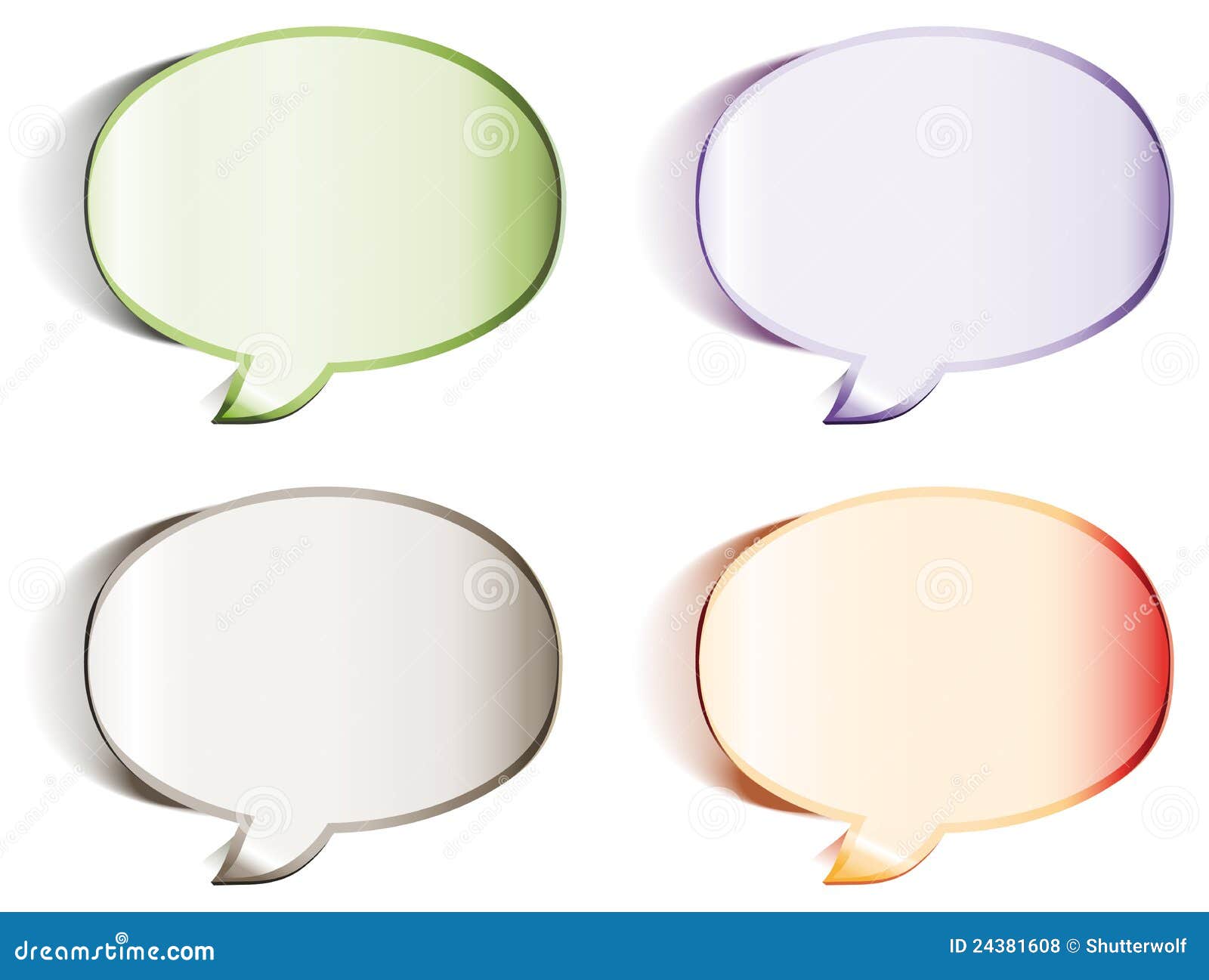 Speech bubbles stickers stock vector. Illustration of copyspace - 24381608