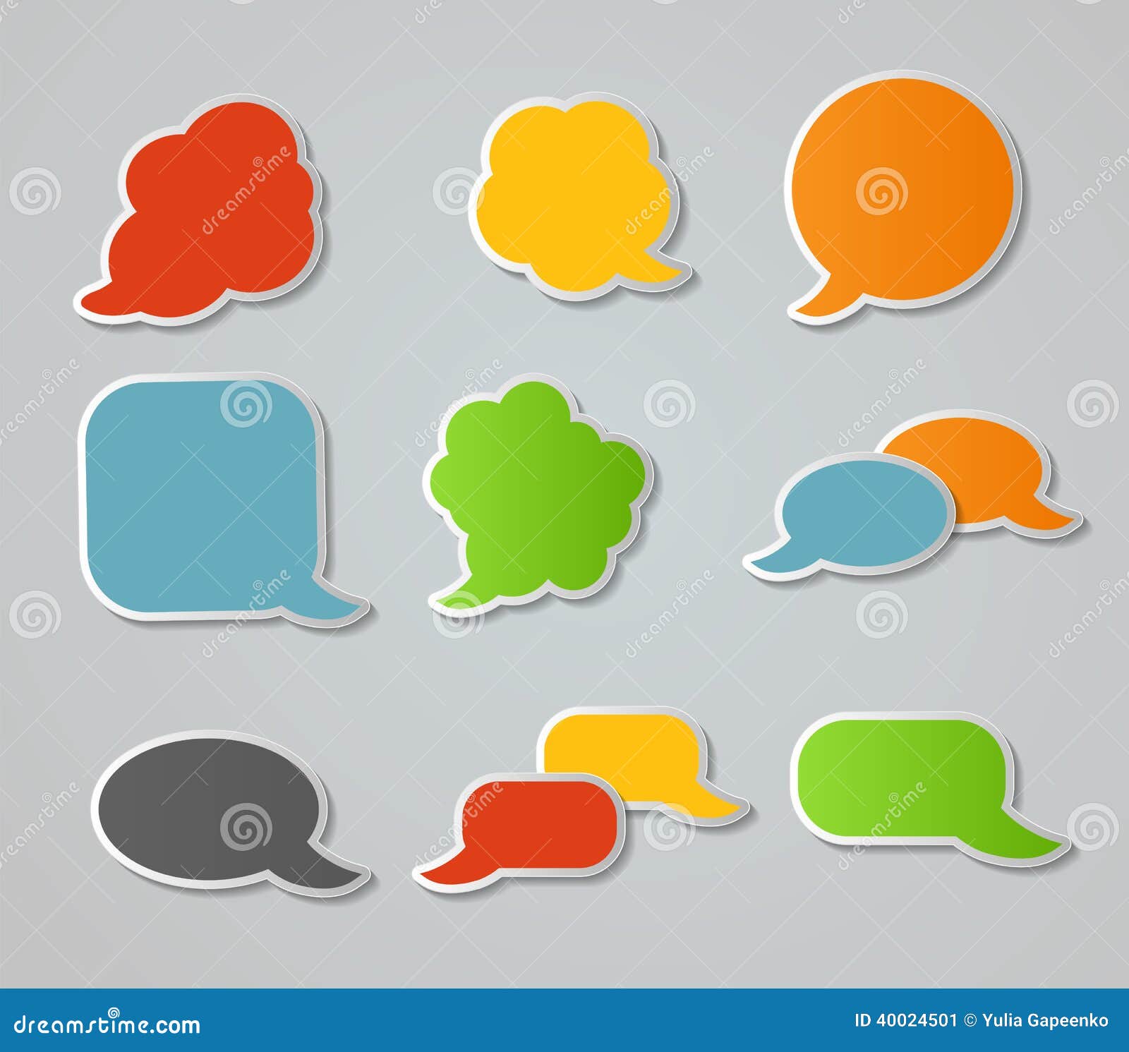 Speech Bubbles Stickers Vector Illustration Stock Vector - Illustration ...