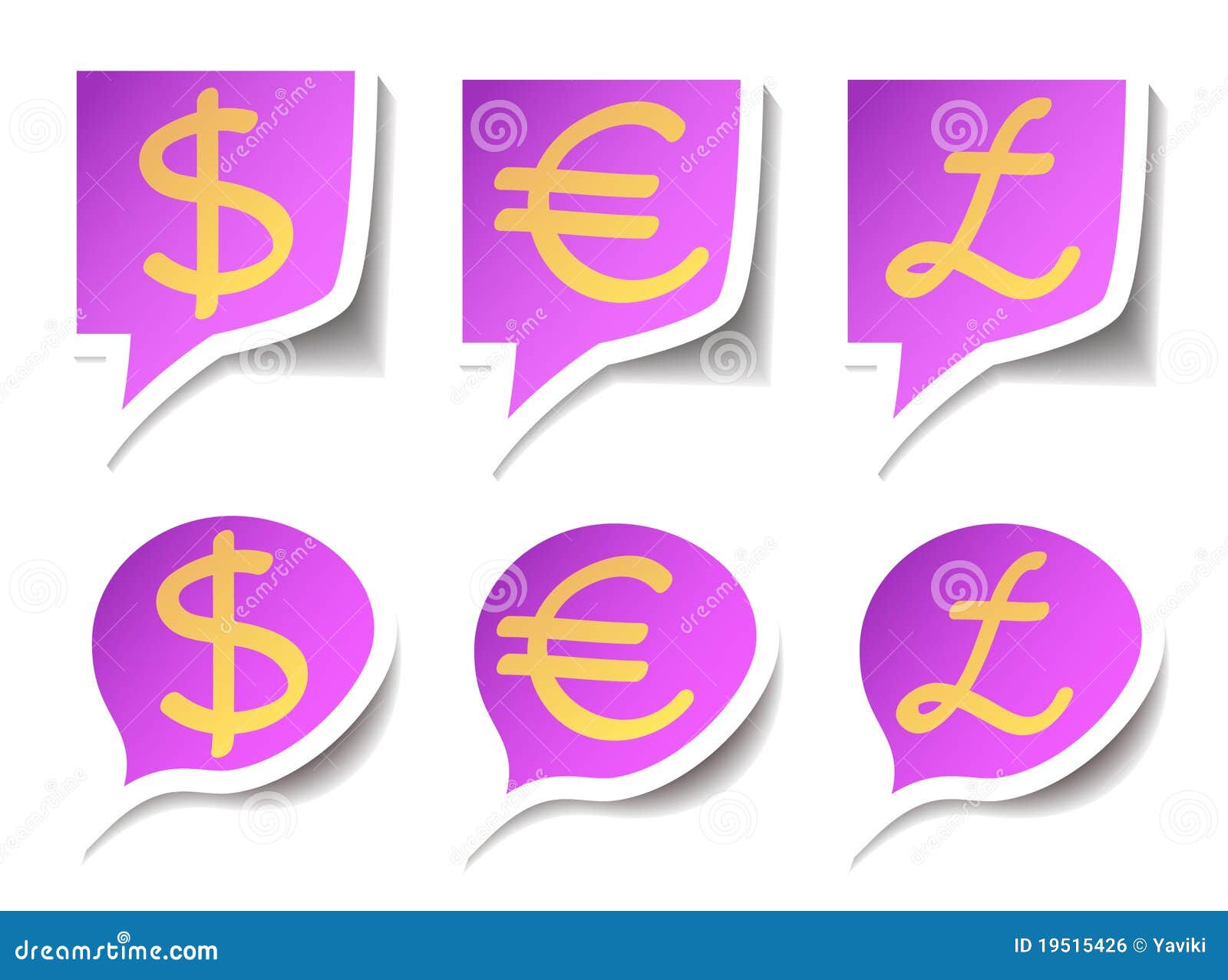 Speech Bubbles with Symbol Money Stock Vector - Illustration of shadow ...