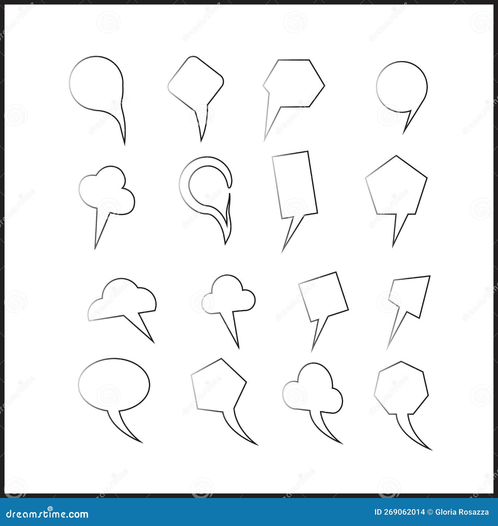 Speech Bubbles Talk Conversation Set Icons Vector Stock Vector ...