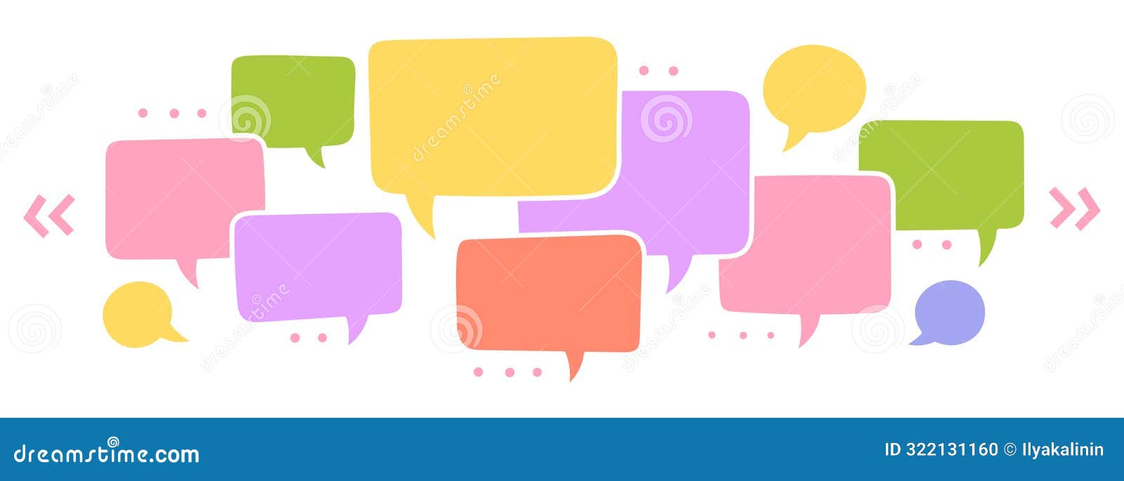 Speech Bubbles. Team Chat Messages. Messenger Conversation. Vector ...