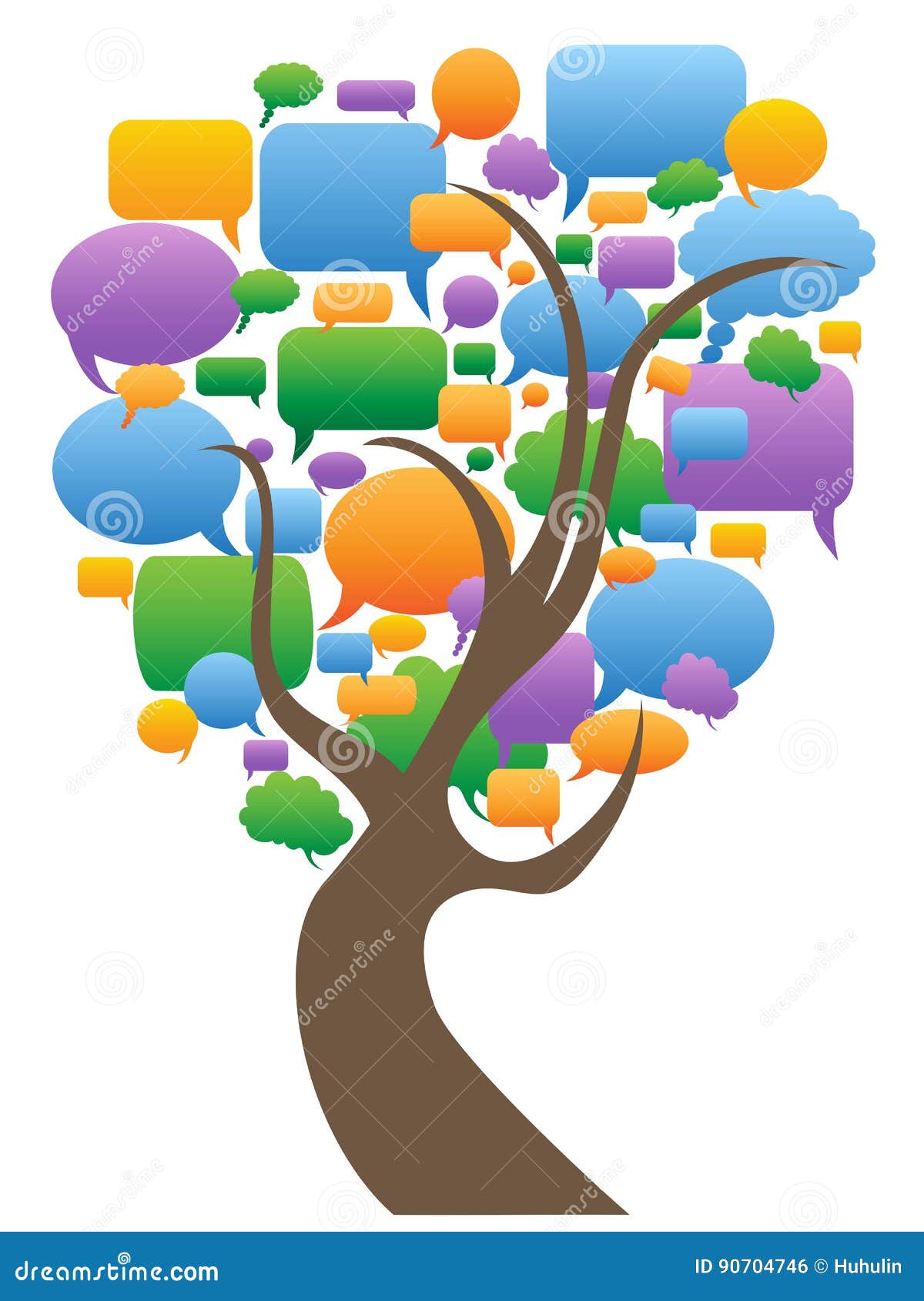 Speech bubbles tree stock vector. Illustration of abstract - 90704746