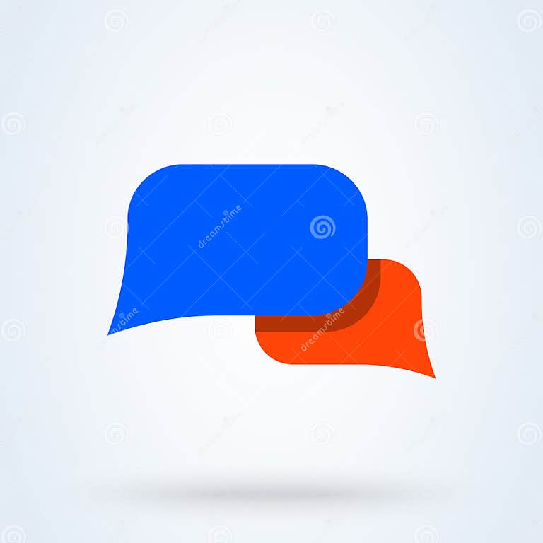 Speech Bubbles of Two Overlapping. Vector Modern Icon Design ...
