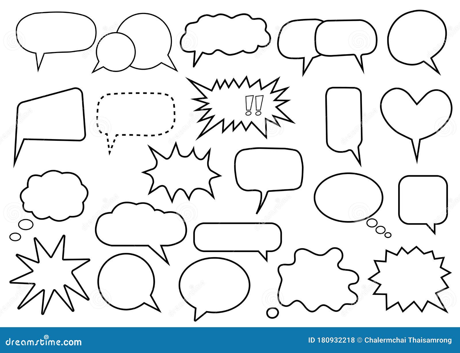 Speech Bubbles Vector Set, Clouds, Balloons,Set,Put it in the Text ...