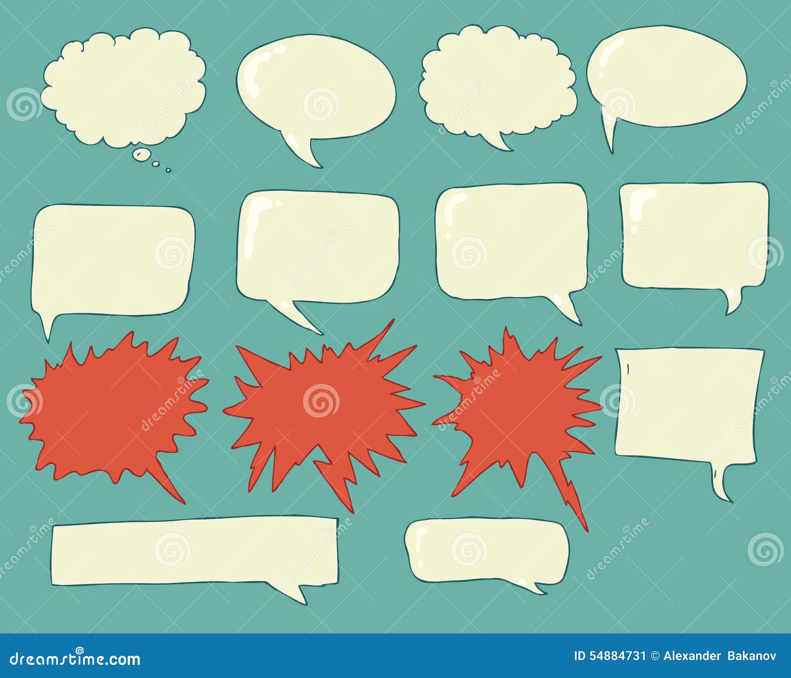 Speech Bubbles Voice Bubble Set Hand Drawing Stock Vector ...
