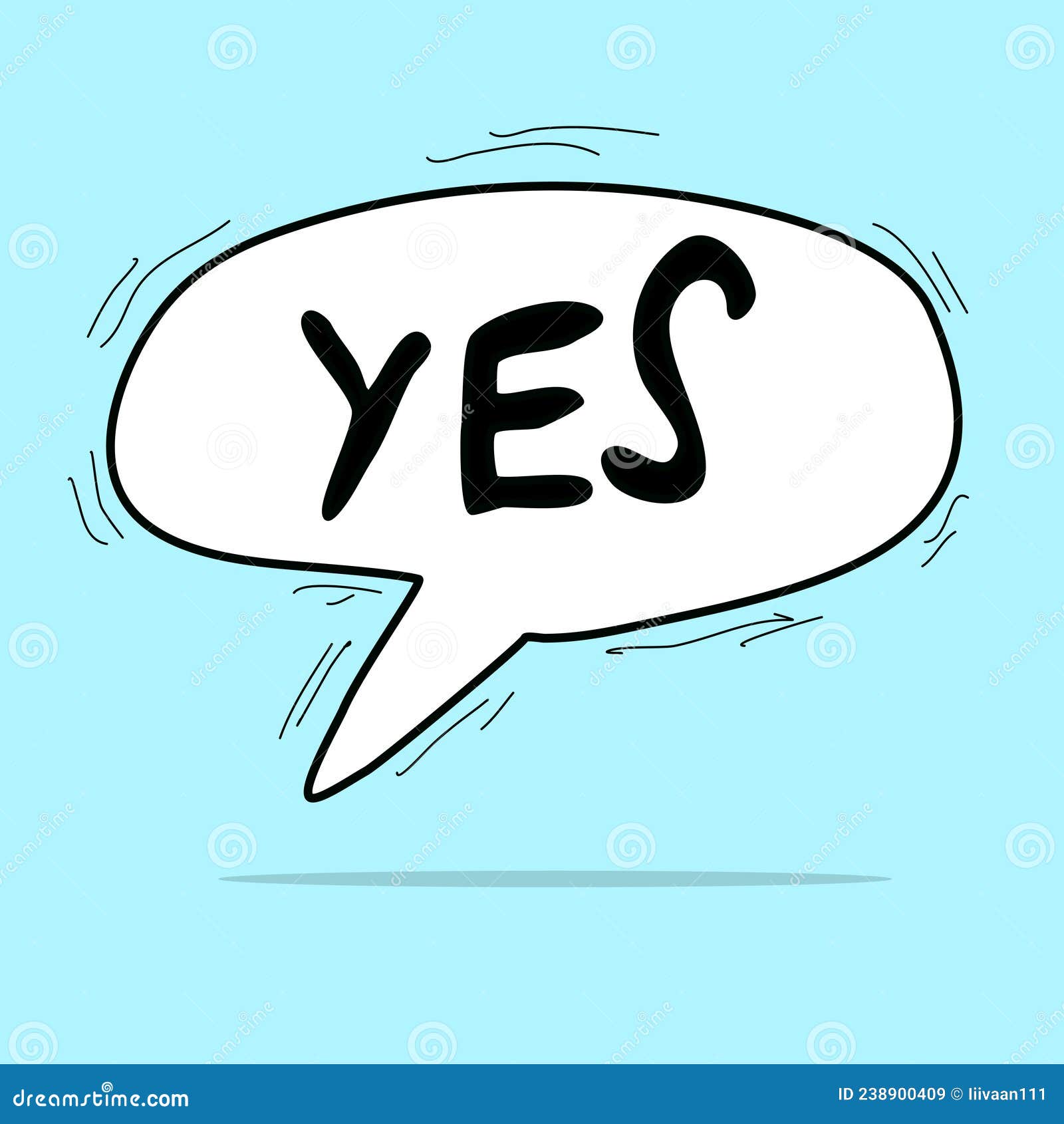 Speech Bubbles with Word Yes Stock Vector - Illustration of discussion ...